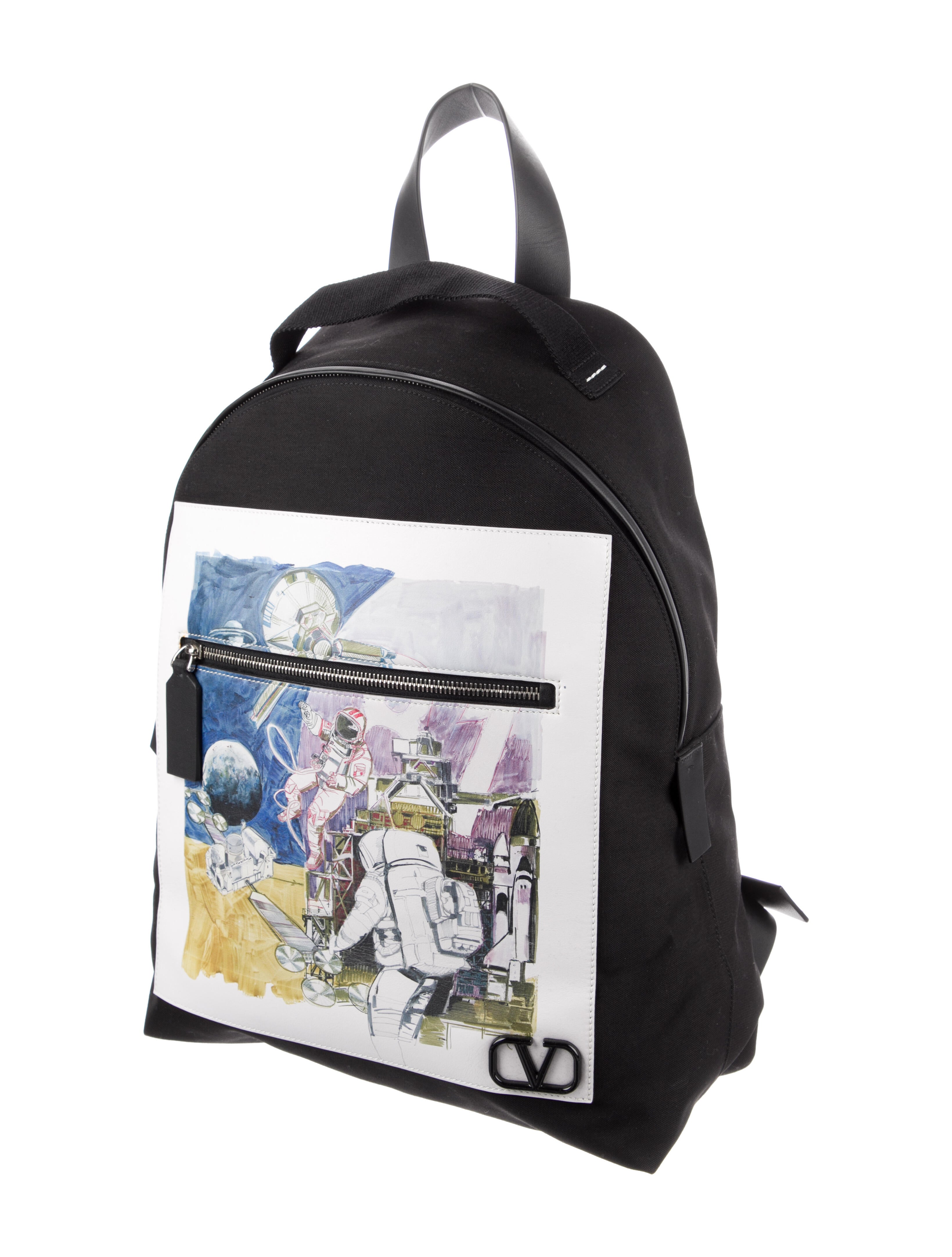 Valentino Leather-Trimmed Astronaut Backpack - Black Backpacks, Bags ...