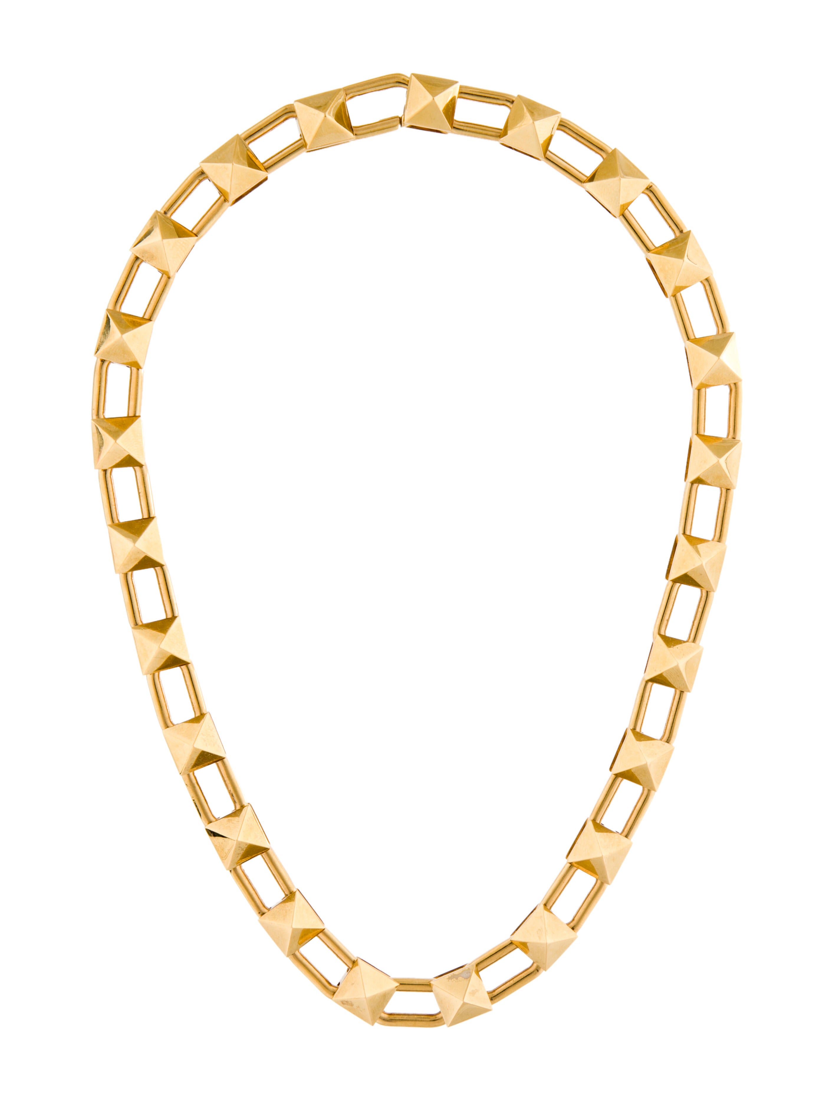 Necklace 18K Diamond Buckle Link Necklace - 18K Yellow Gold Collar ...