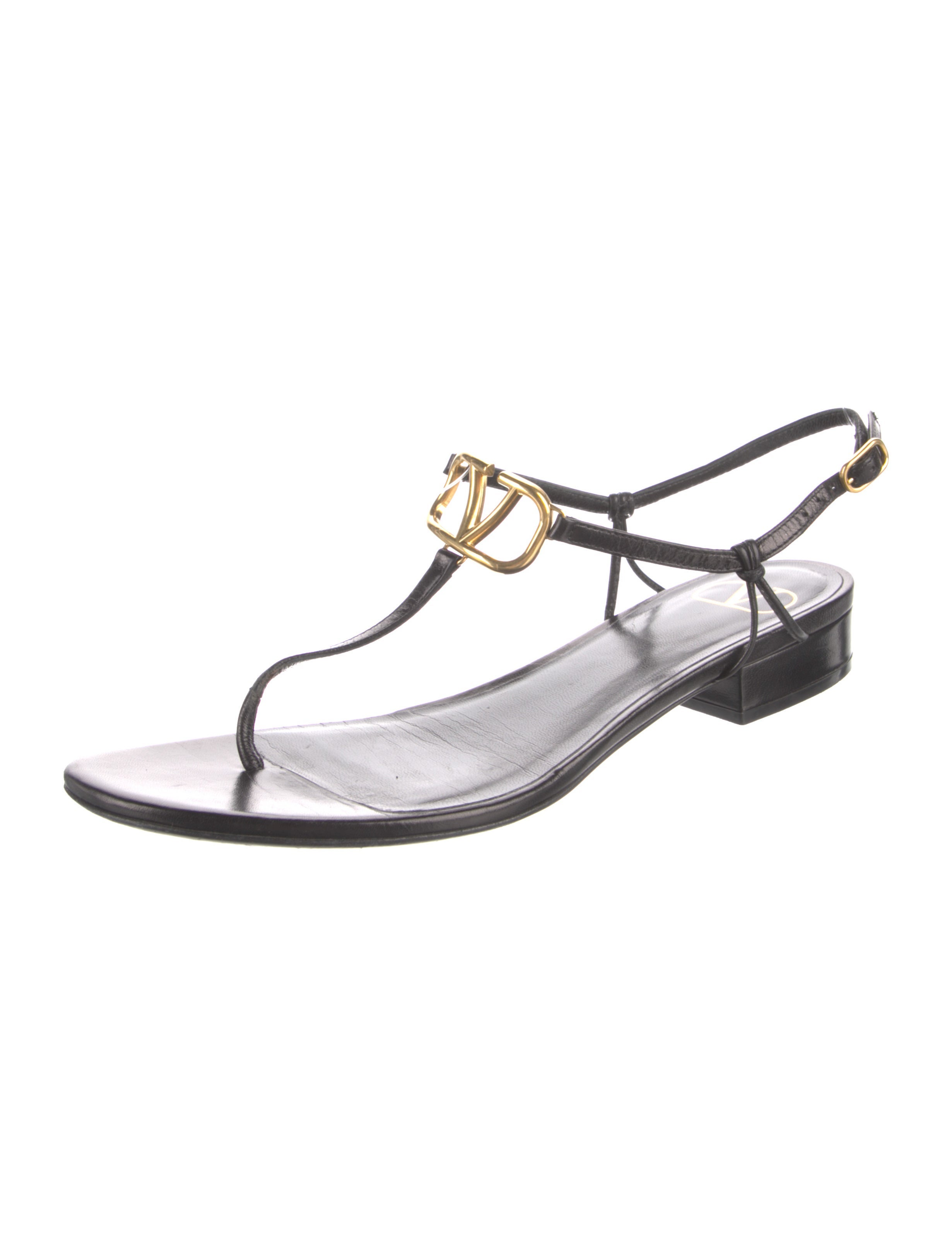 Valentino Leather Platform Sandals - Black Sandals, Shoes - VAL39729 ...