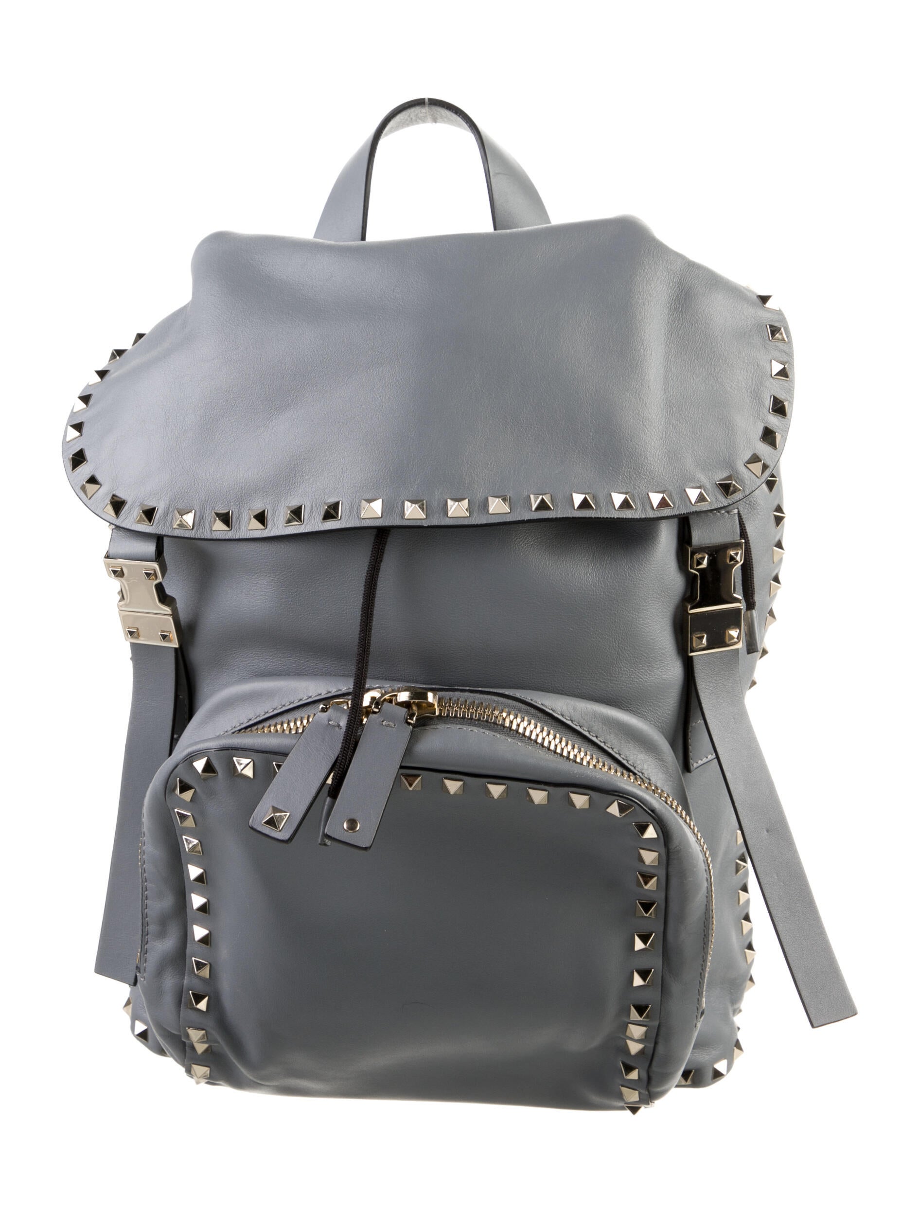 Valentino Leather Rockstud Backpack - Blue Backpacks, Handbags ...