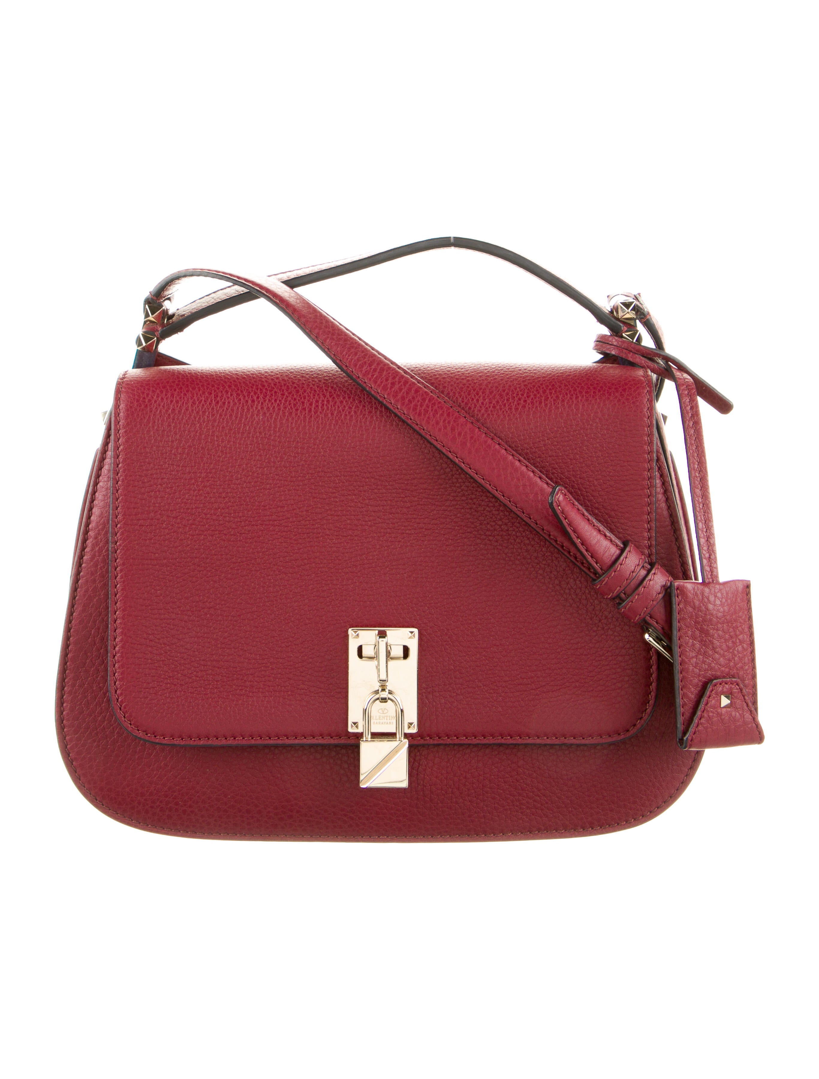 Valentino Solid Leather Shoulder Bag - Red Shoulder Bags, Handbags ...