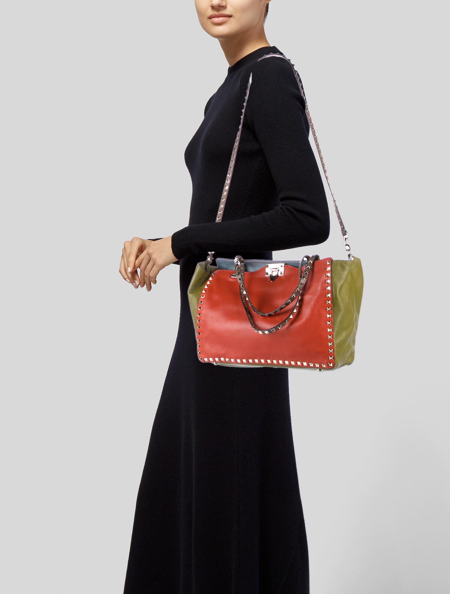 Valentino Rockstud Leather Crossbody Bag - Totes, Handbags | The RealReal