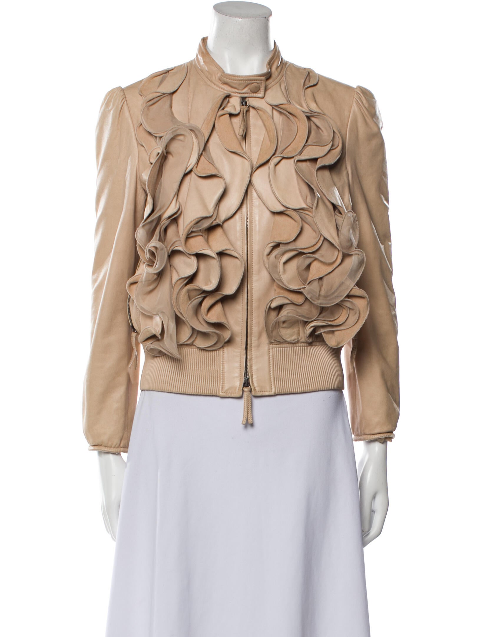 Valentino Lamb Leather Utility Jacket - Neutrals Jackets, Clothing ...