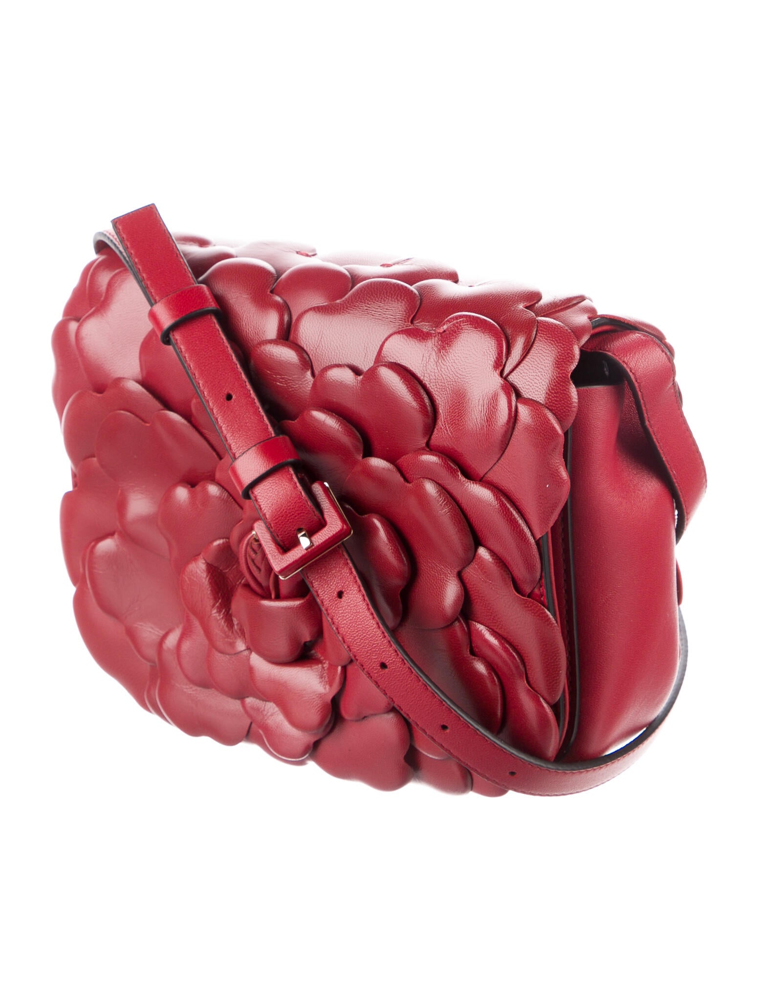 Valentino Leather flower Crossbody Bag w/ Tags - Red Crossbody Bags ...