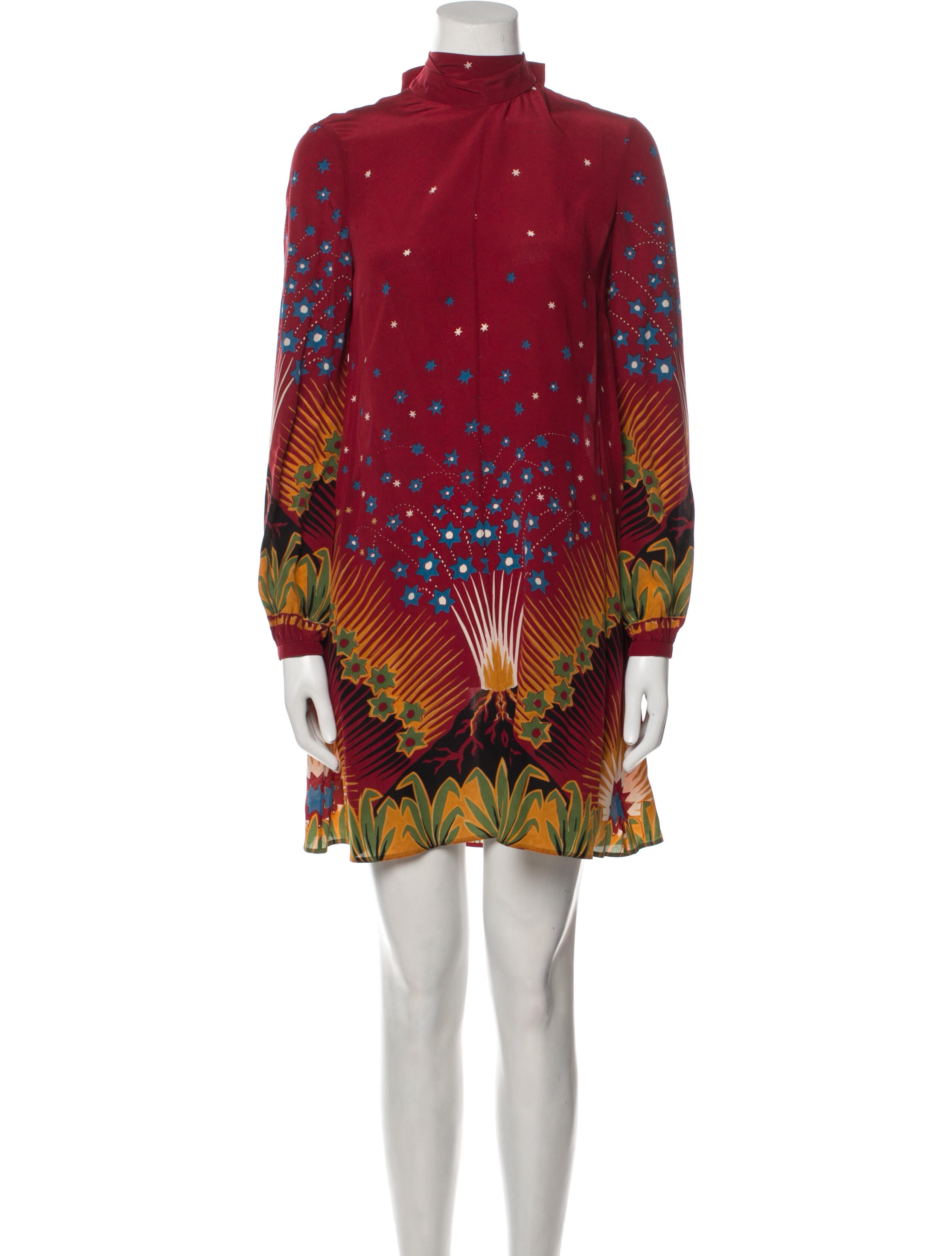 Valentino Floral Print A-Line Dress - Pink Dresses, Clothing - VAL56131 ...