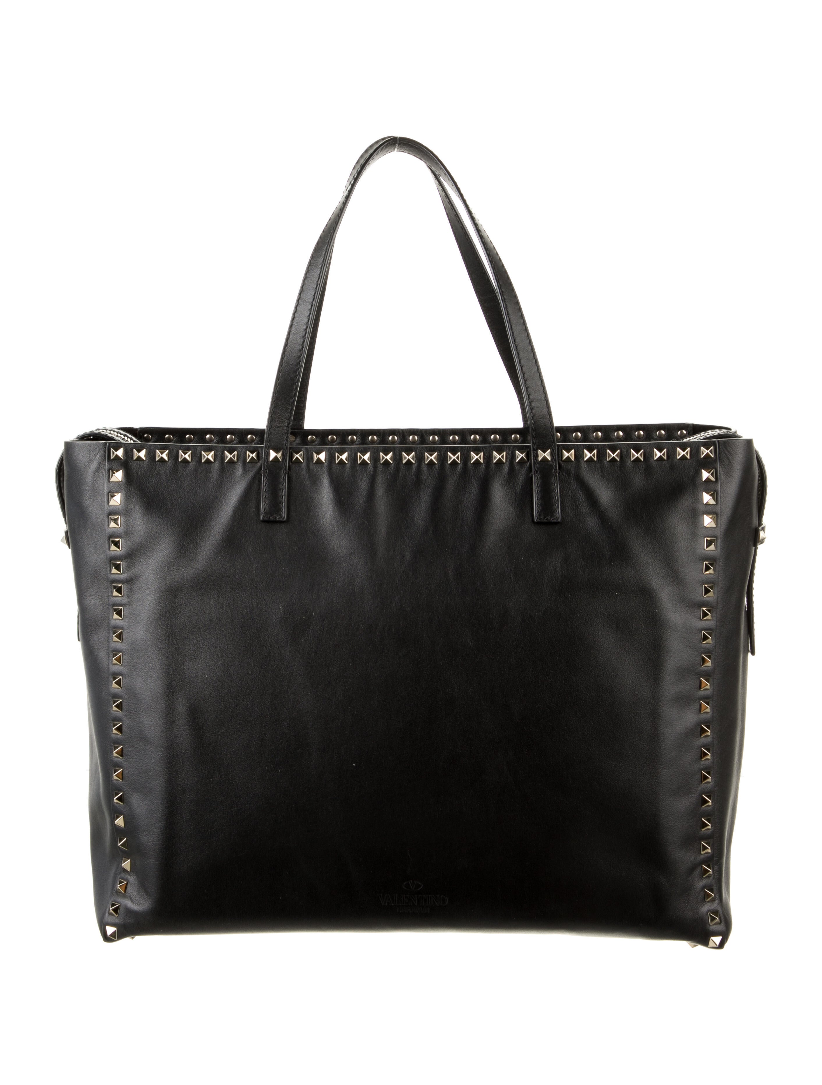 Valentino Leather Rockstud Tote Bag - Black Totes, Handbags - VAL338934 ...