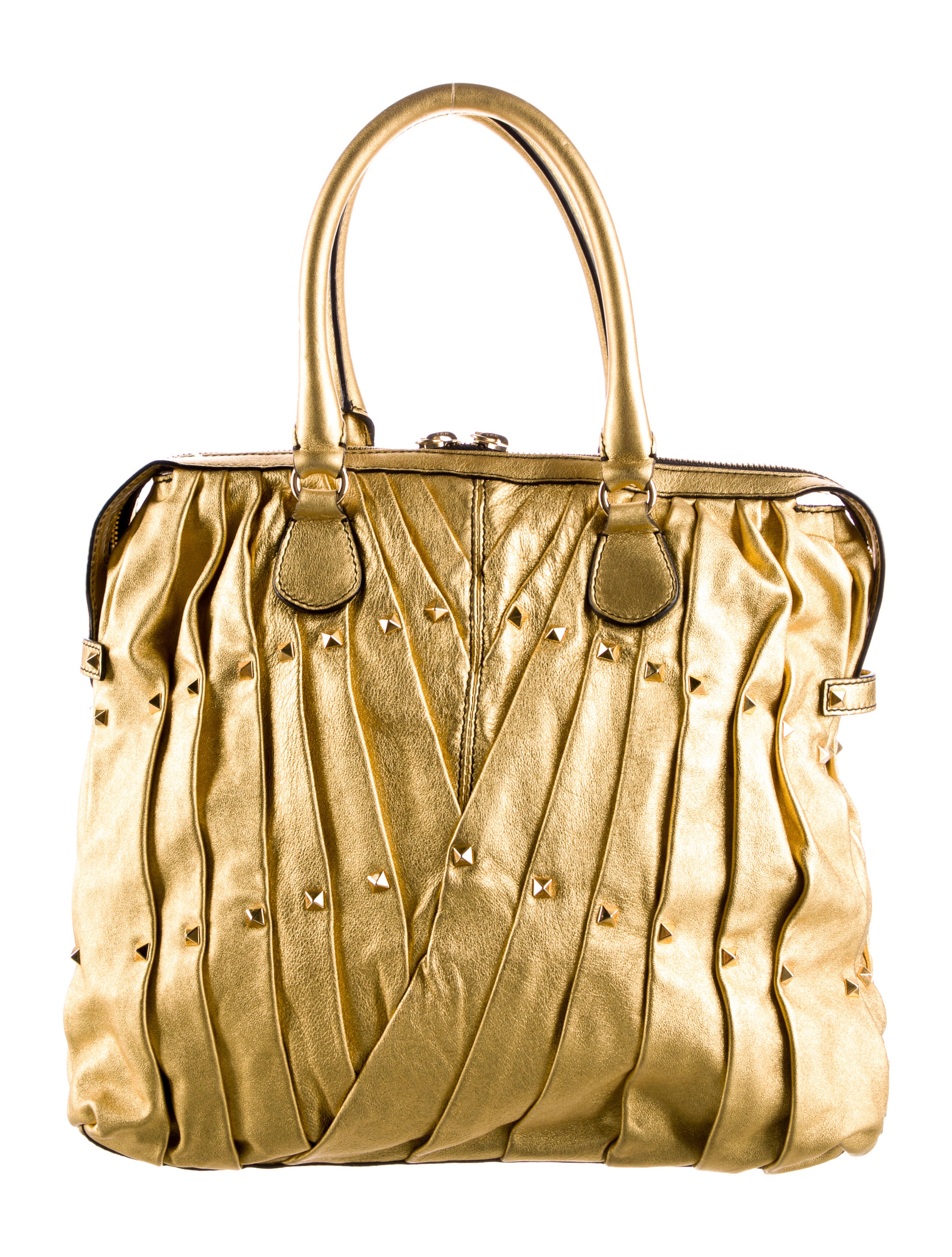 Valentino Metallic Rockstud Tote Bag - Gold Totes, Handbags - VAL341731 ...