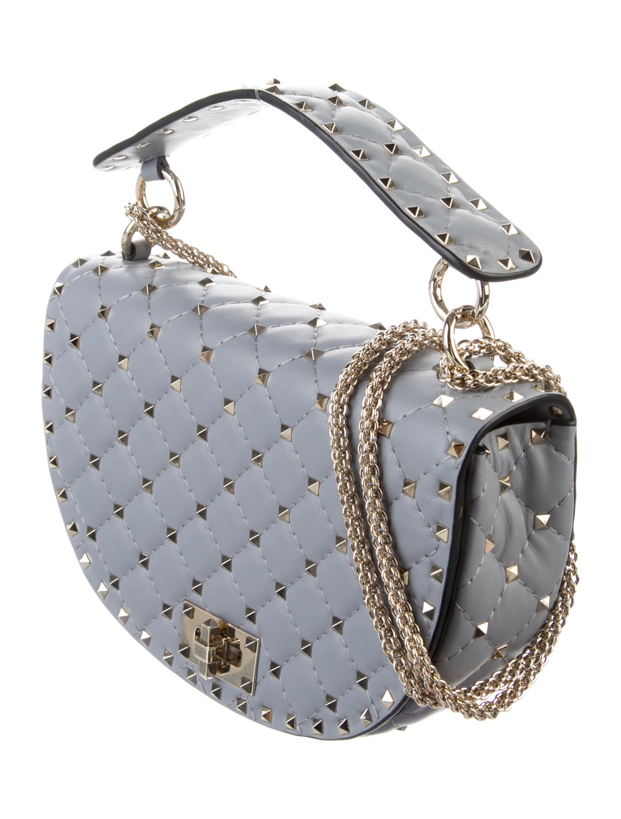 Valentino Rockstud Spike Shoulder Bag - Blue Shoulder Bags, Handbags ...