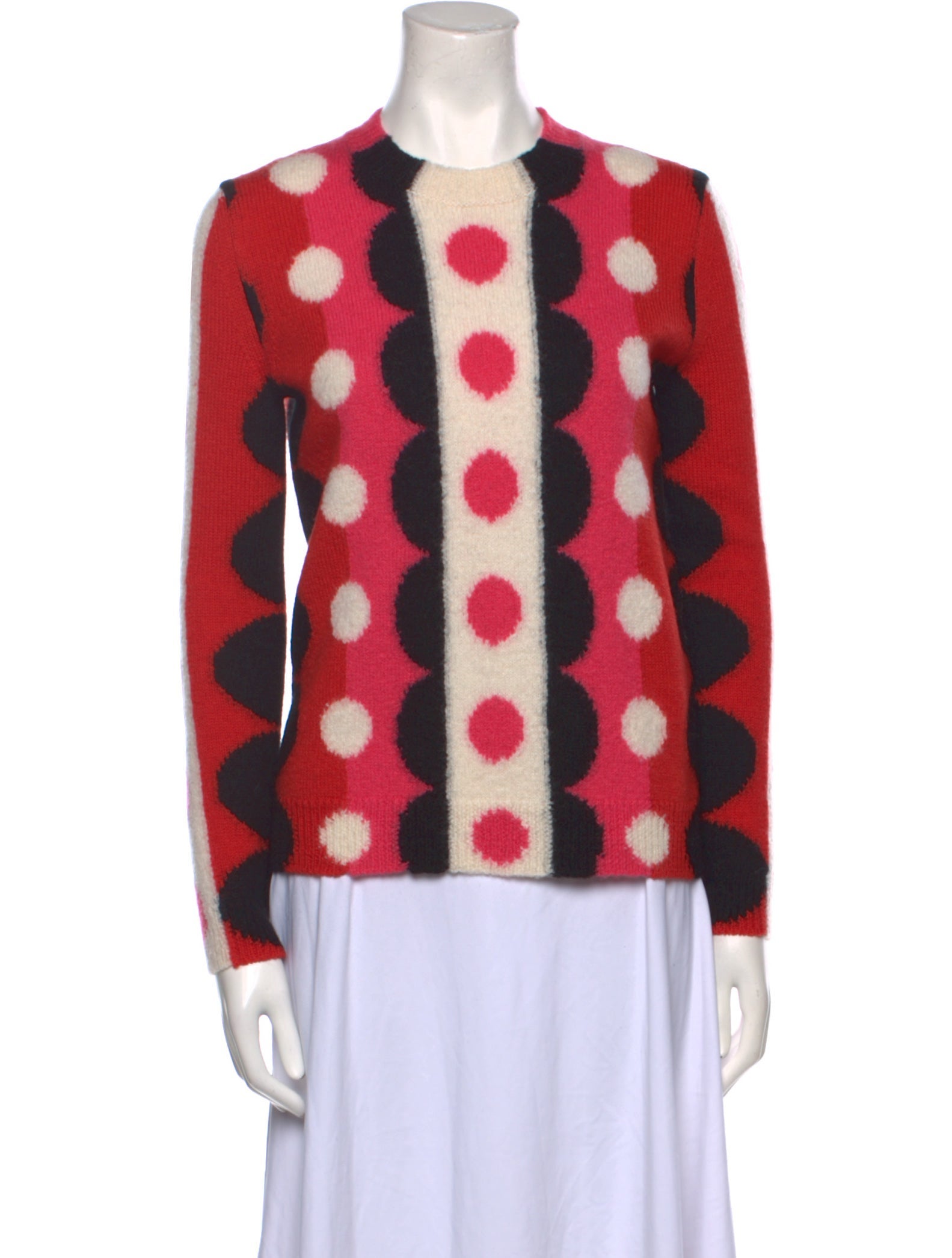 Valentino Virgin Wool Printed Sweater - Red Knitwear, Clothing ...