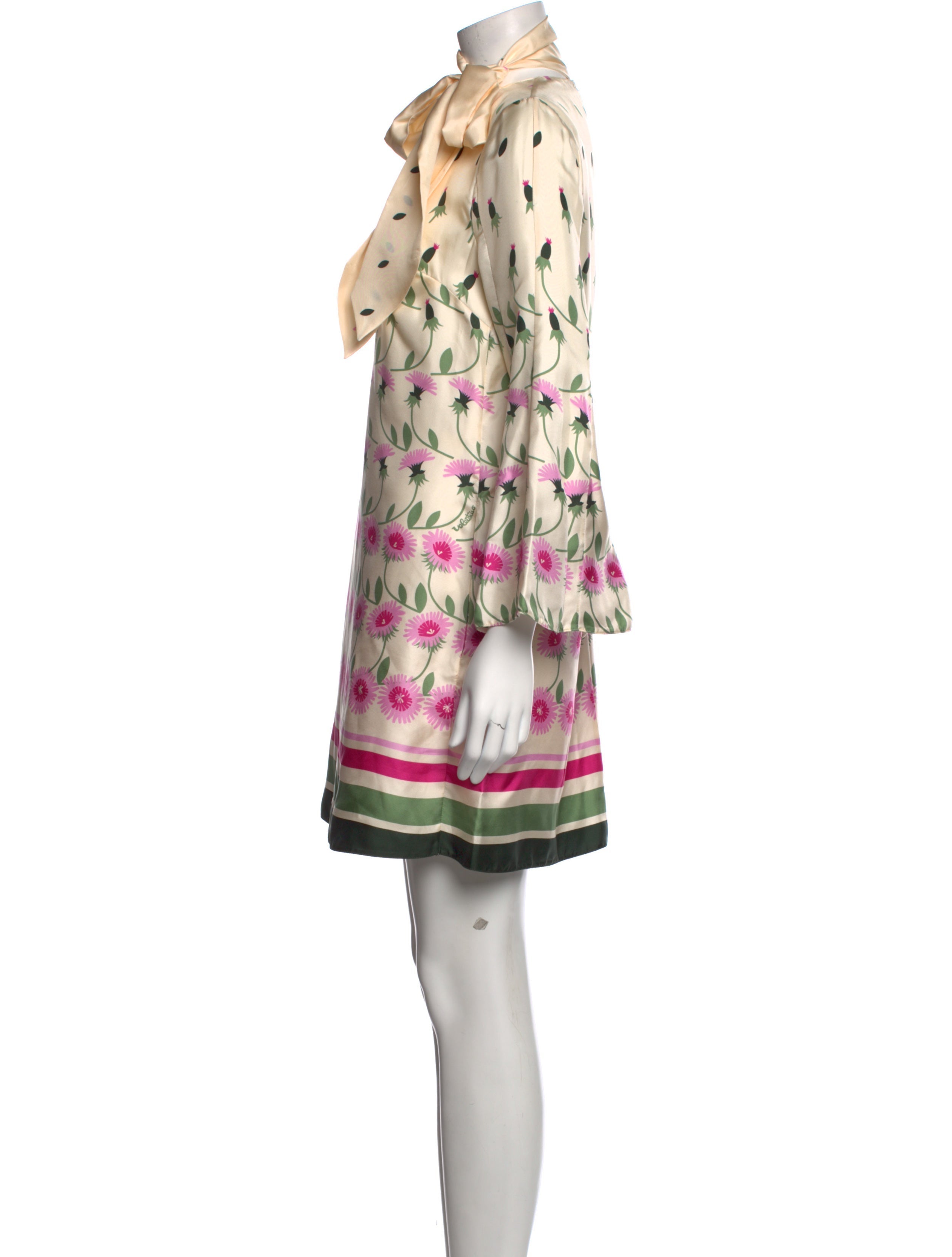 Valentino Printed Mini Dress w/ Tags - Neutrals Dresses, Clothing ...