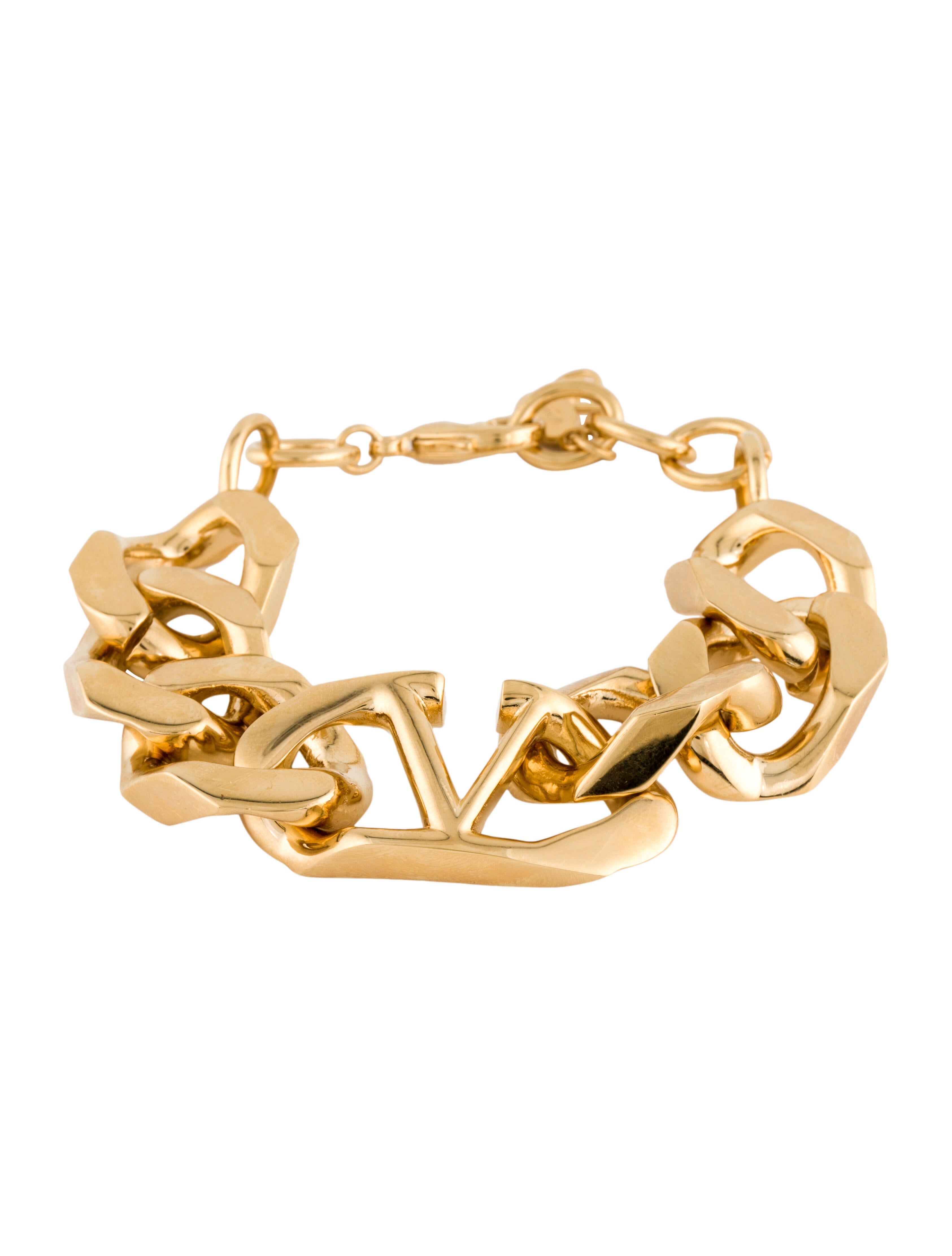 Valentino Chunky Vlogo Chain Link Bracelet - Gold-Tone Metal Link ...