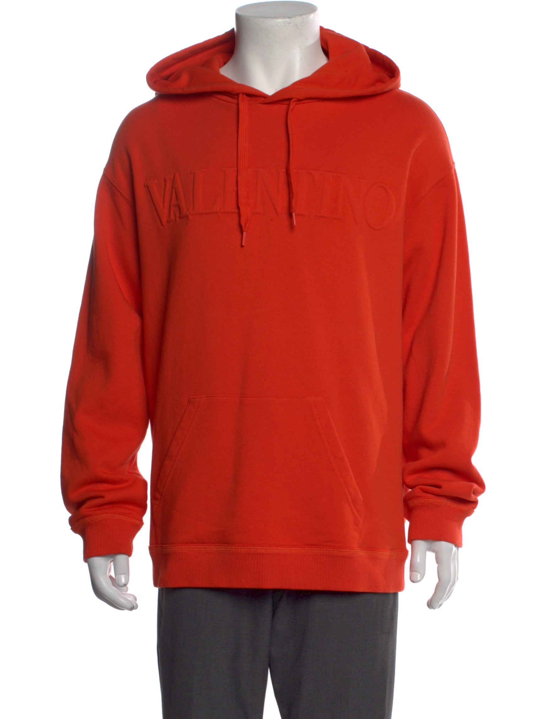 Valentino Embossed Crew Neck Hoodie - Orange Sweatshirts & Hoodies ...