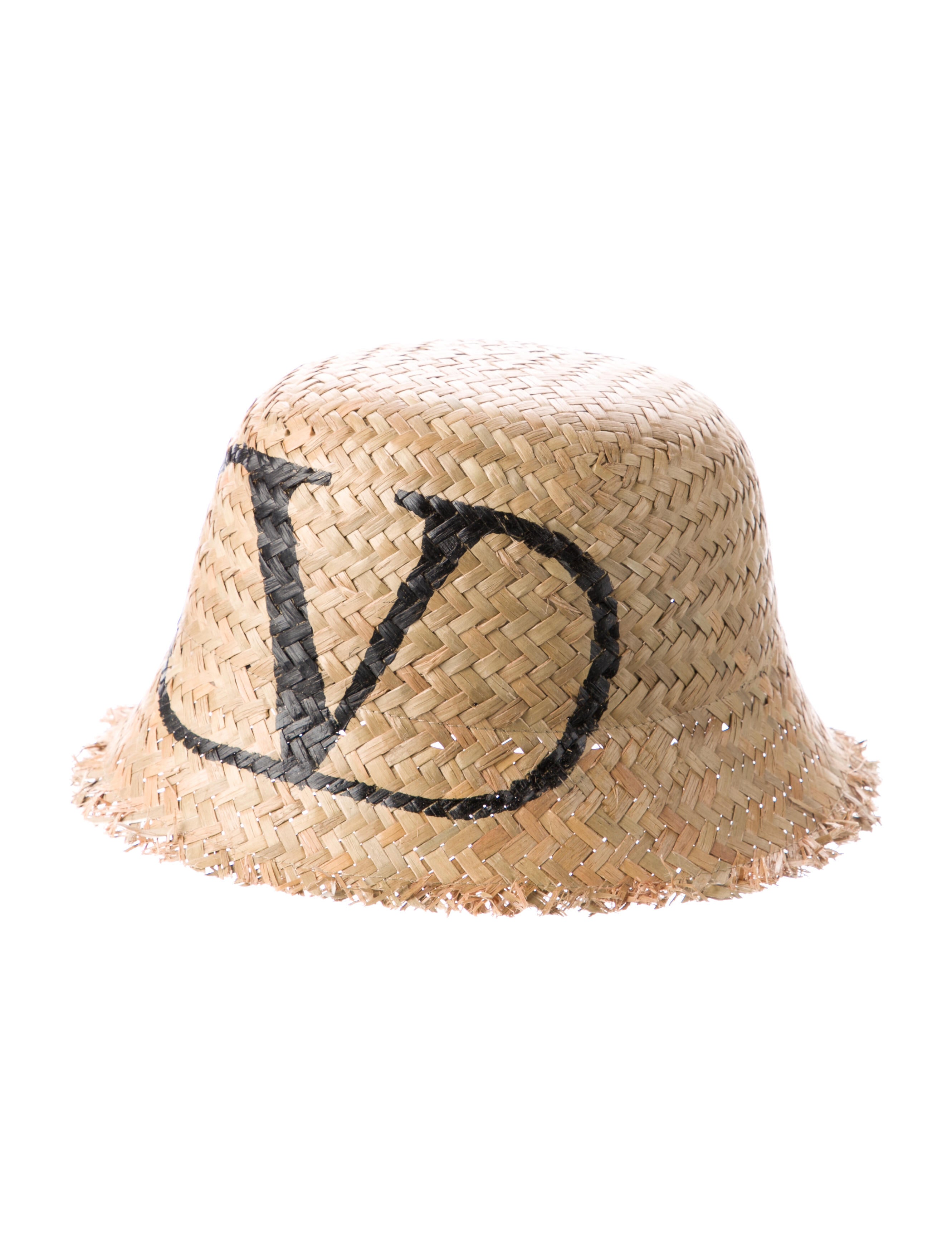 Valentino Straw Vlogo Hat - Neutrals Hats, Accessories - VAL354000 ...