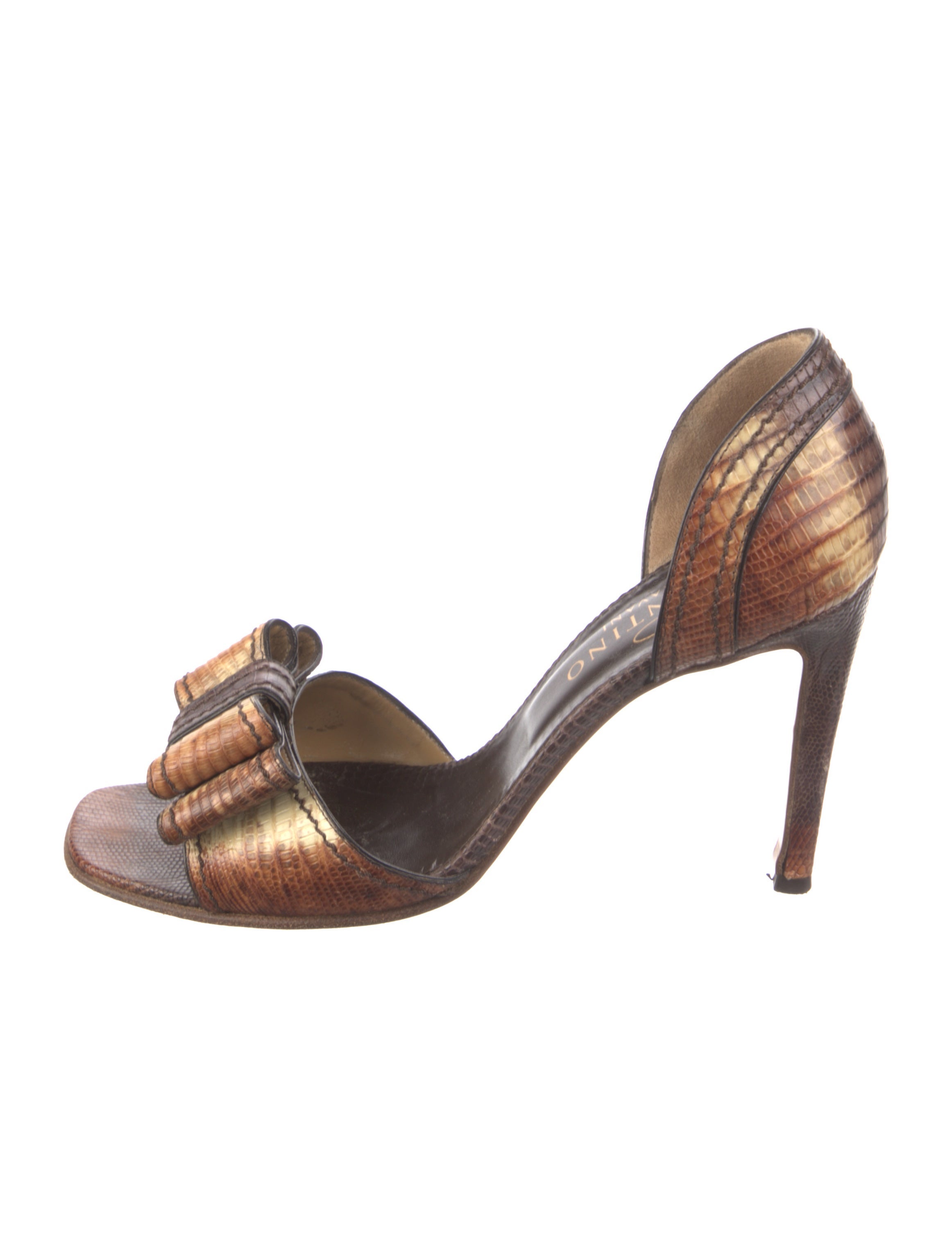 Valentino Animal Print Bow Accents Sandals - Brown Sandals, Shoes ...