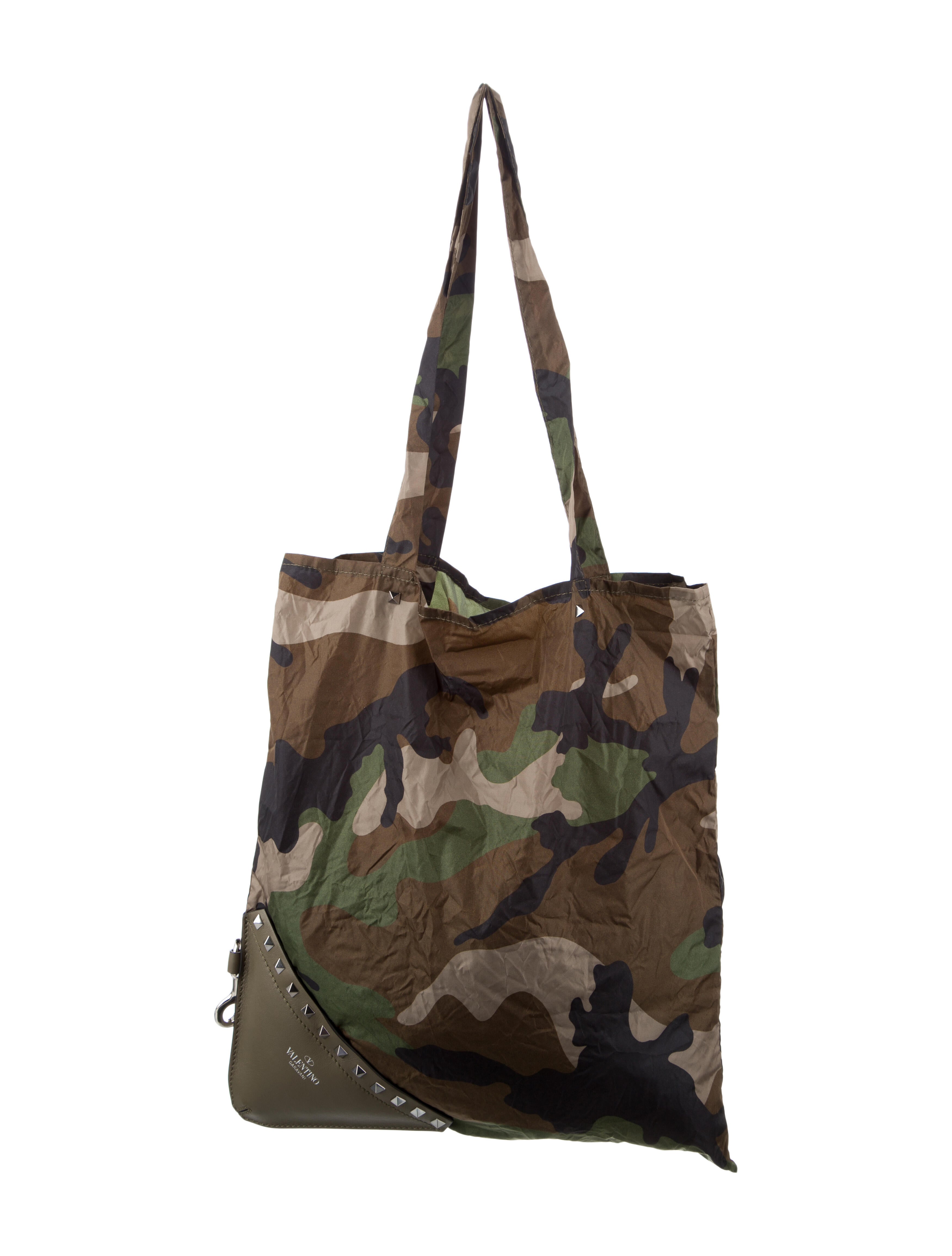 Valentino Nylon Packable Camouflage Tote - Green Totes, Handbags ...