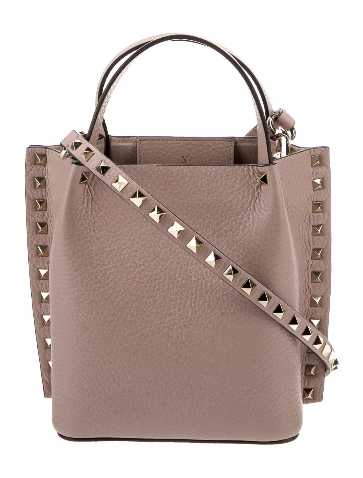 Valentino Mini Rockstud Leather Tote w/ Tags - Neutrals Totes, Handbags ...