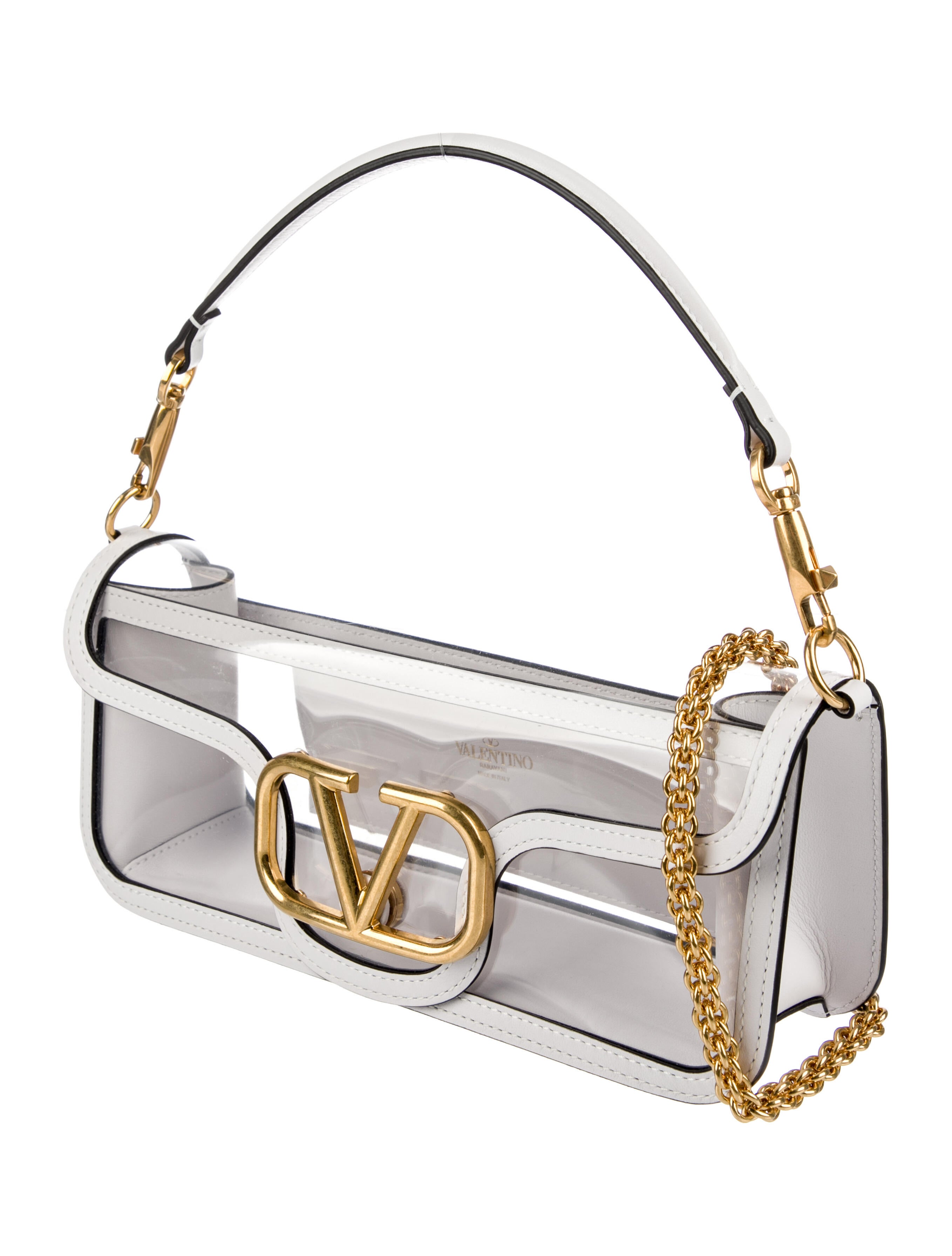 Valentino PVC V Logo Shoulder bBag - Clear Shoulder Bags, Handbags ...