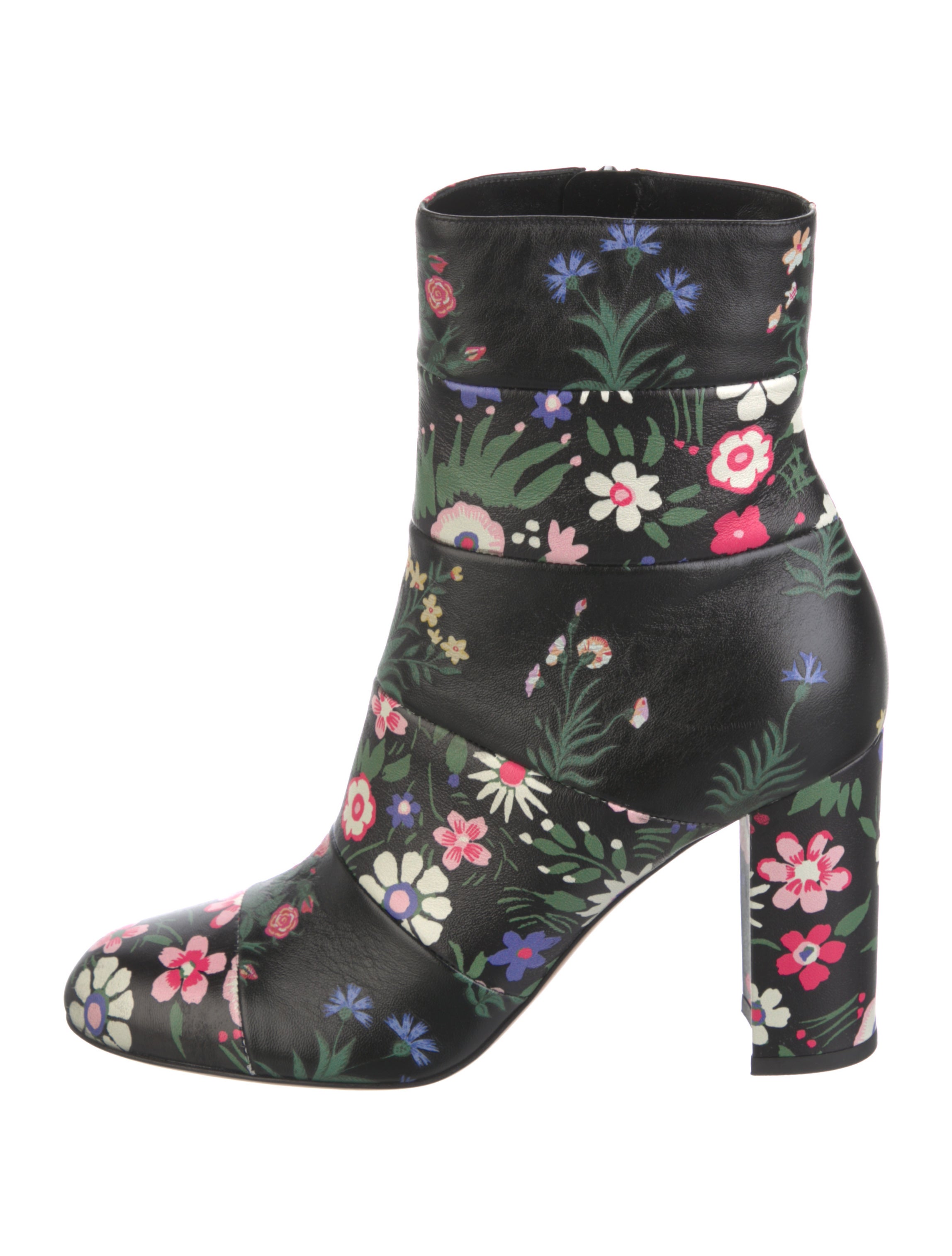 Christian Louboutin Velvet Floral Print Boots - Neutrals Boots, Shoes ...