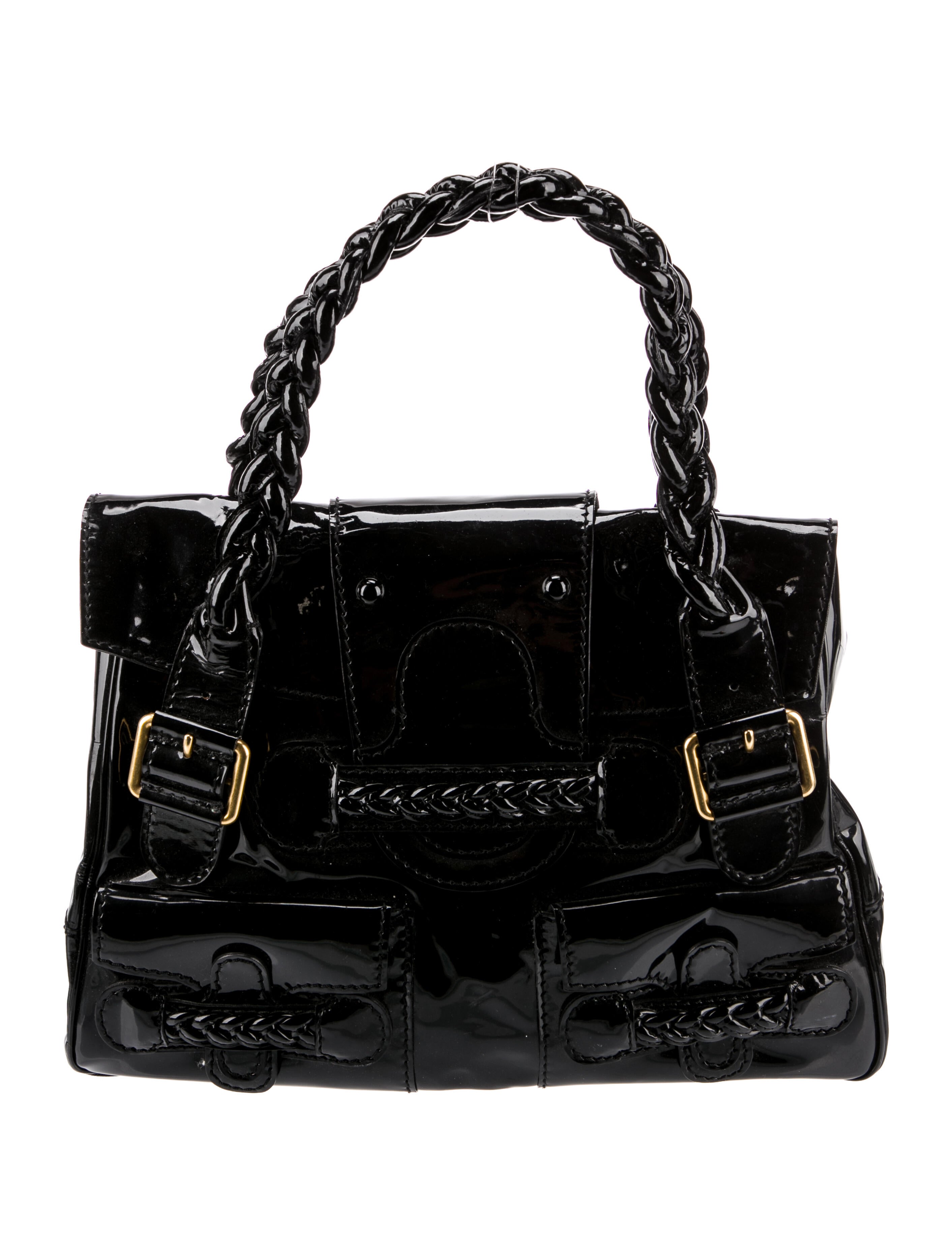 Valentino Histoire Patent Leather Tote - Black Totes, Handbags ...