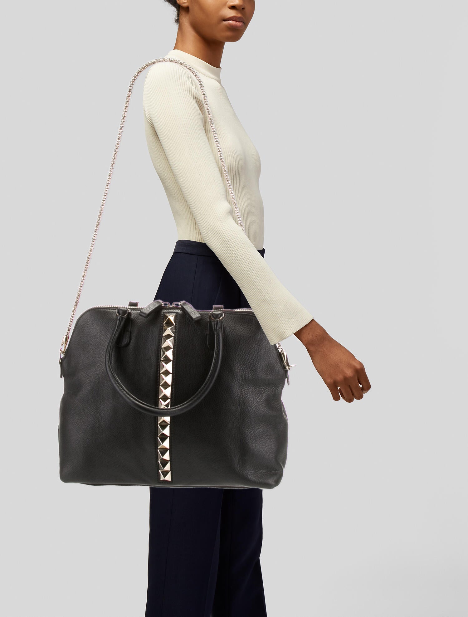 Valentino Rockstud Dome Bag - Black Handle Bags, Handbags - VAL369515 ...