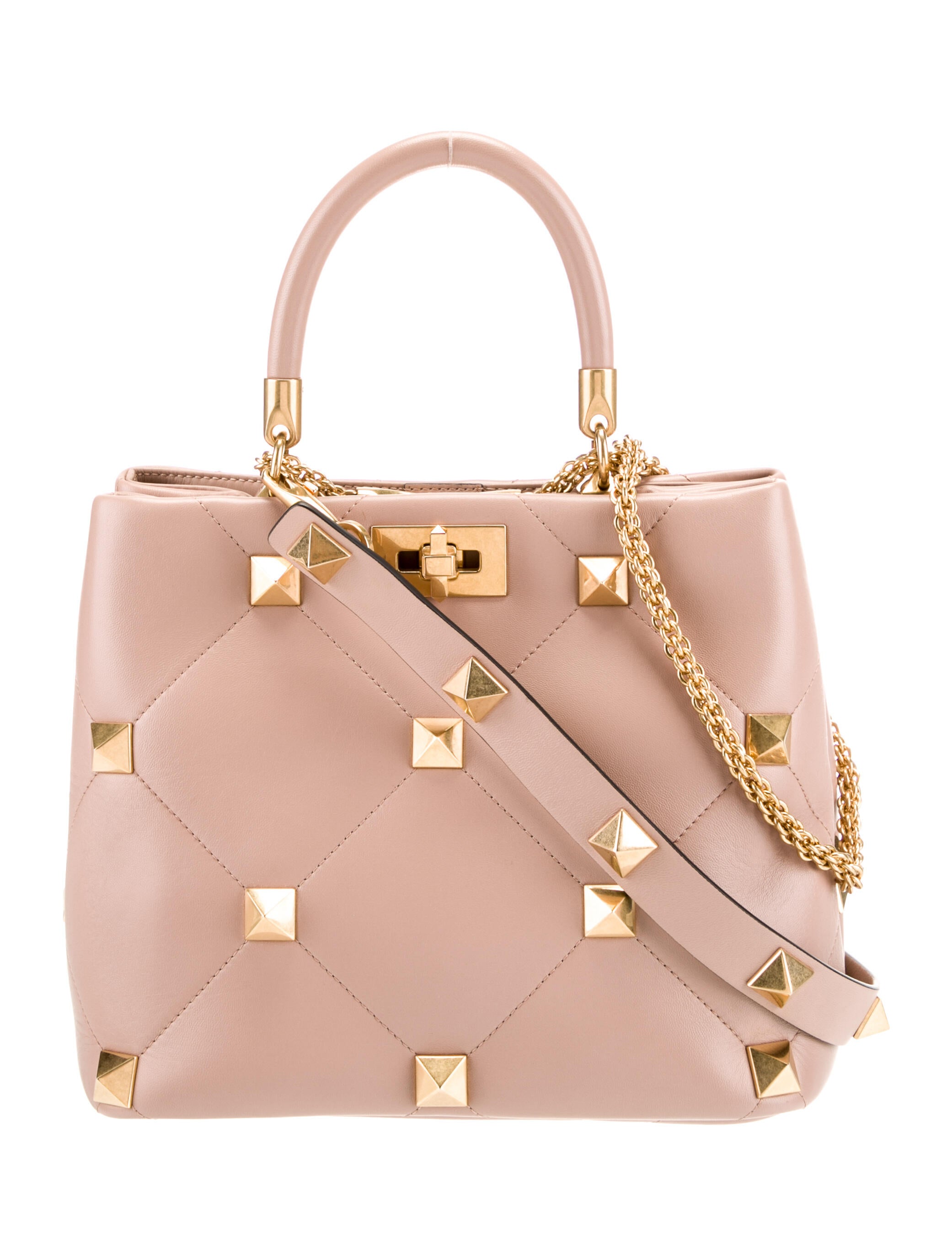 Valentino Medium Roman Stud Handle Bag - Neutrals Handle Bags, Handbags ...