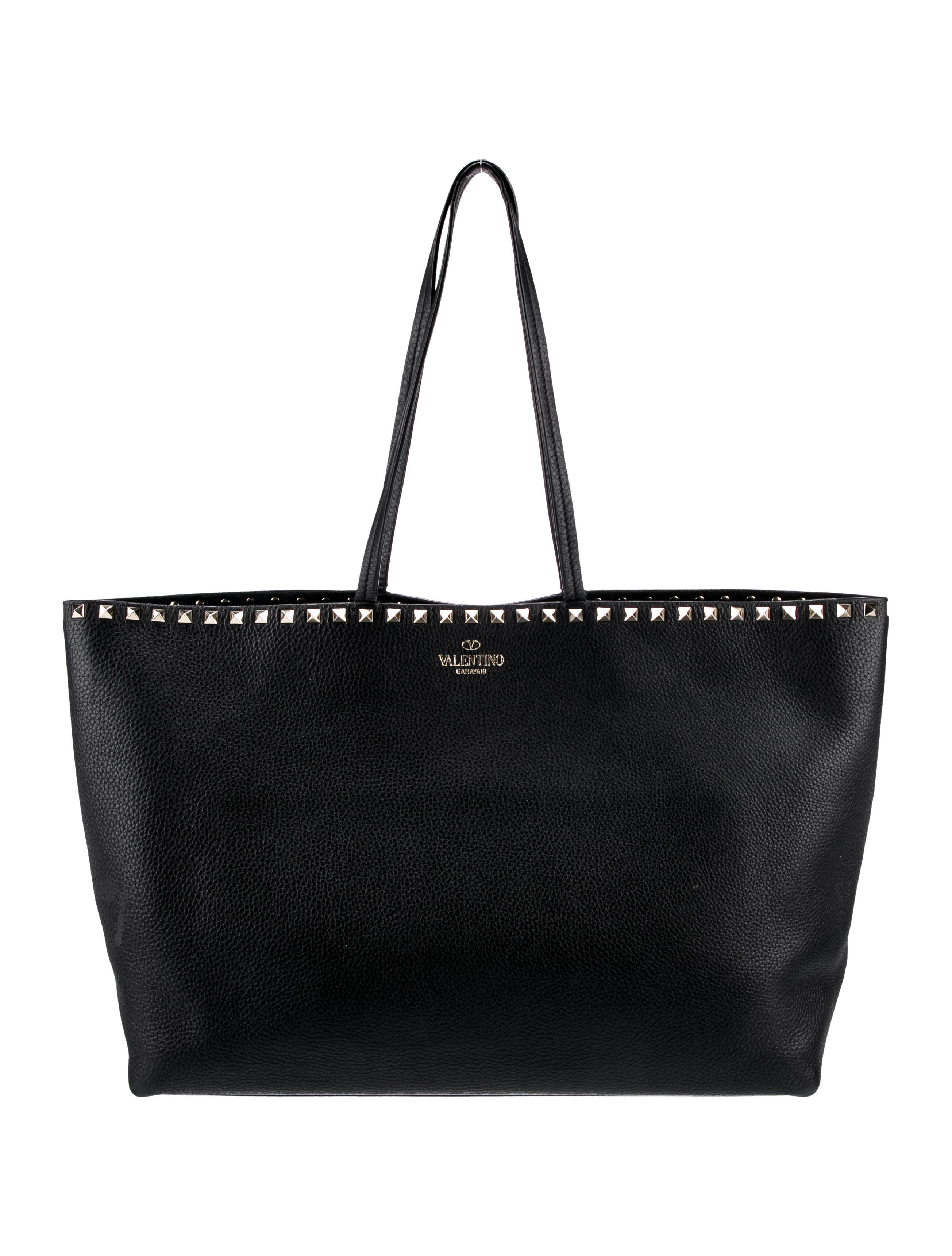 Valentino Leather Rockstud Tote Bag - Black Totes, Handbags - VAL372707 ...