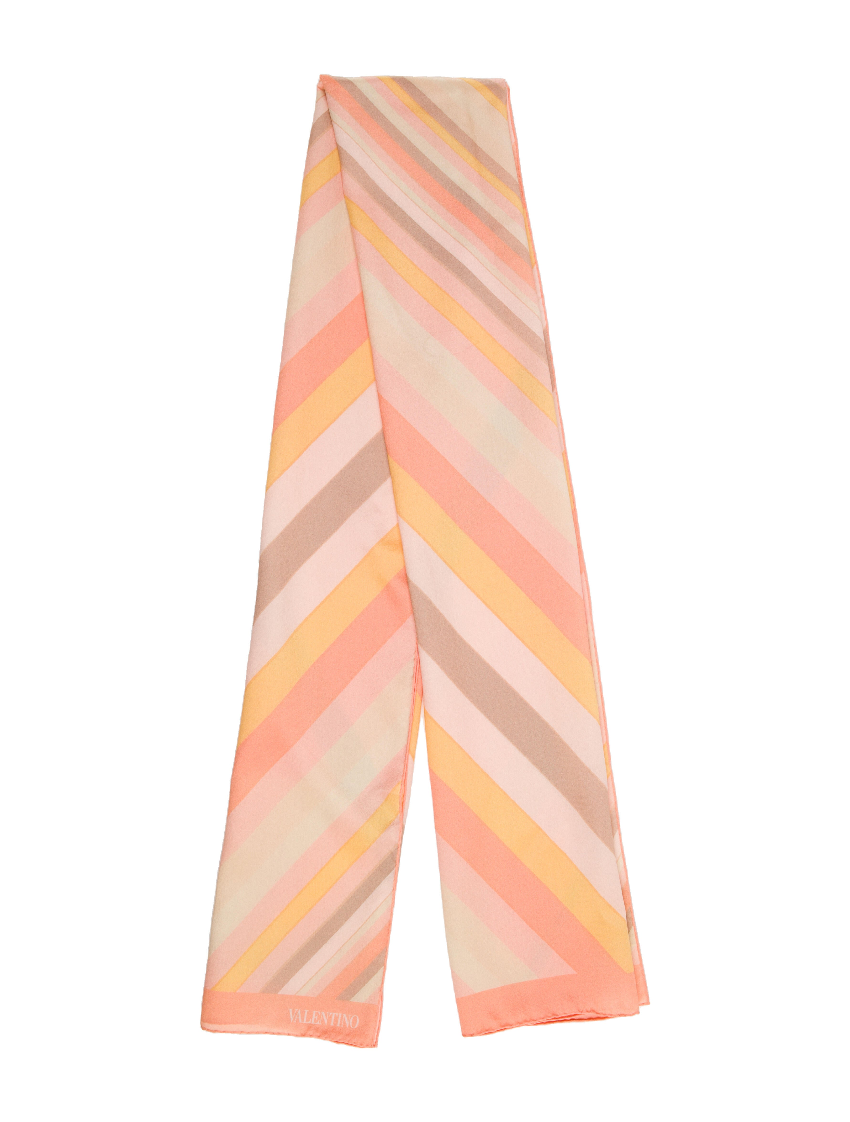 Valentino Silk Striped Scarf - Neutrals Scarves and Shawls, Accessories ...