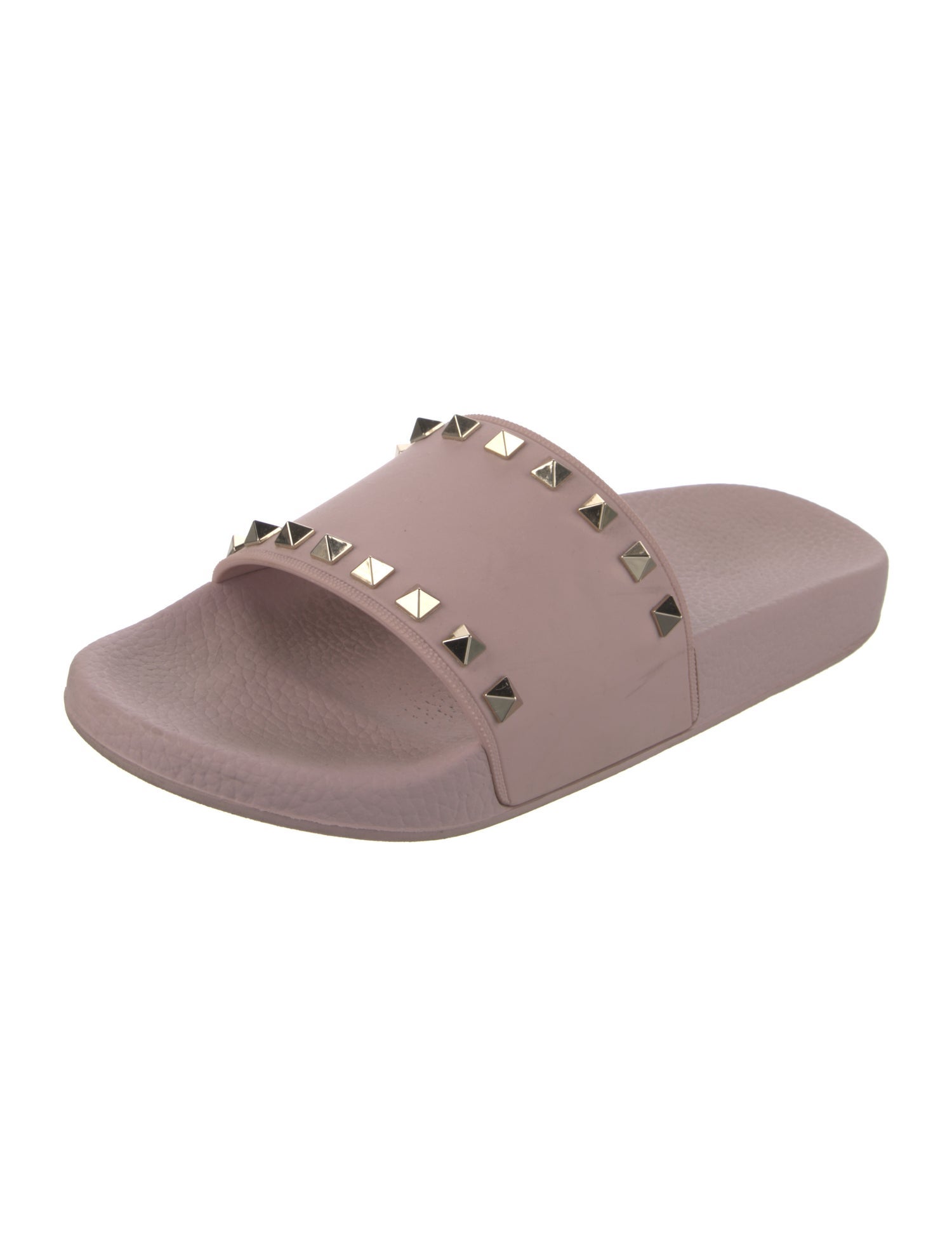 Valentino Rubber Studded Accents Slides - Pink Sandals, Shoes ...