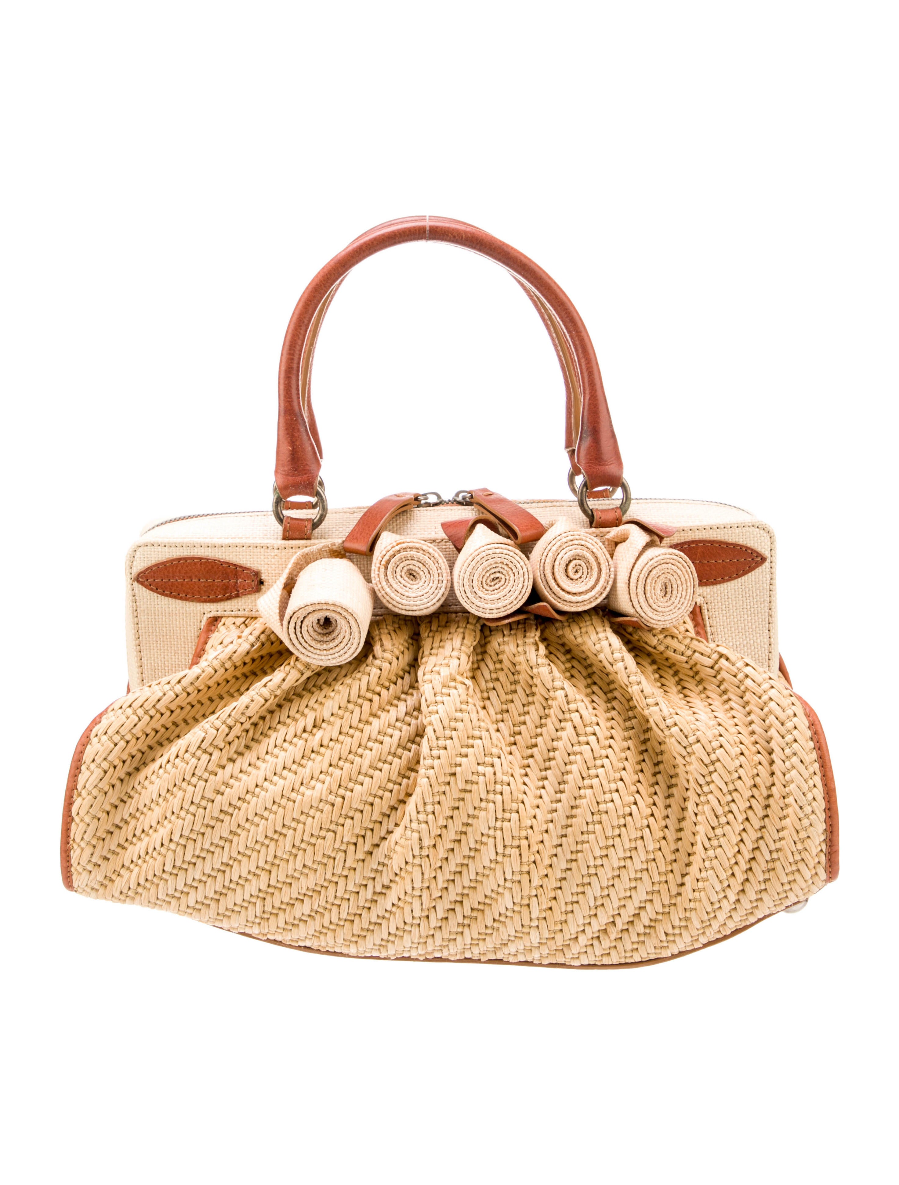Valentino Raffia Handle Bag - Neutrals Handle Bags, Handbags ...