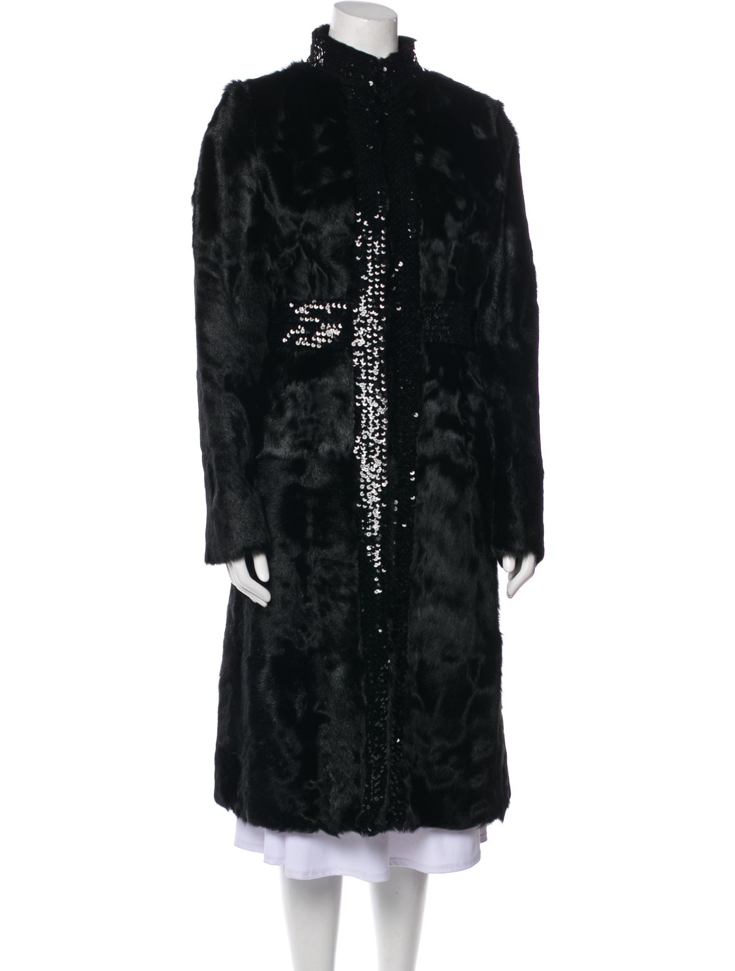 Valentino Goat Leather Faux Fur Coat - Black Coats, Clothing ...