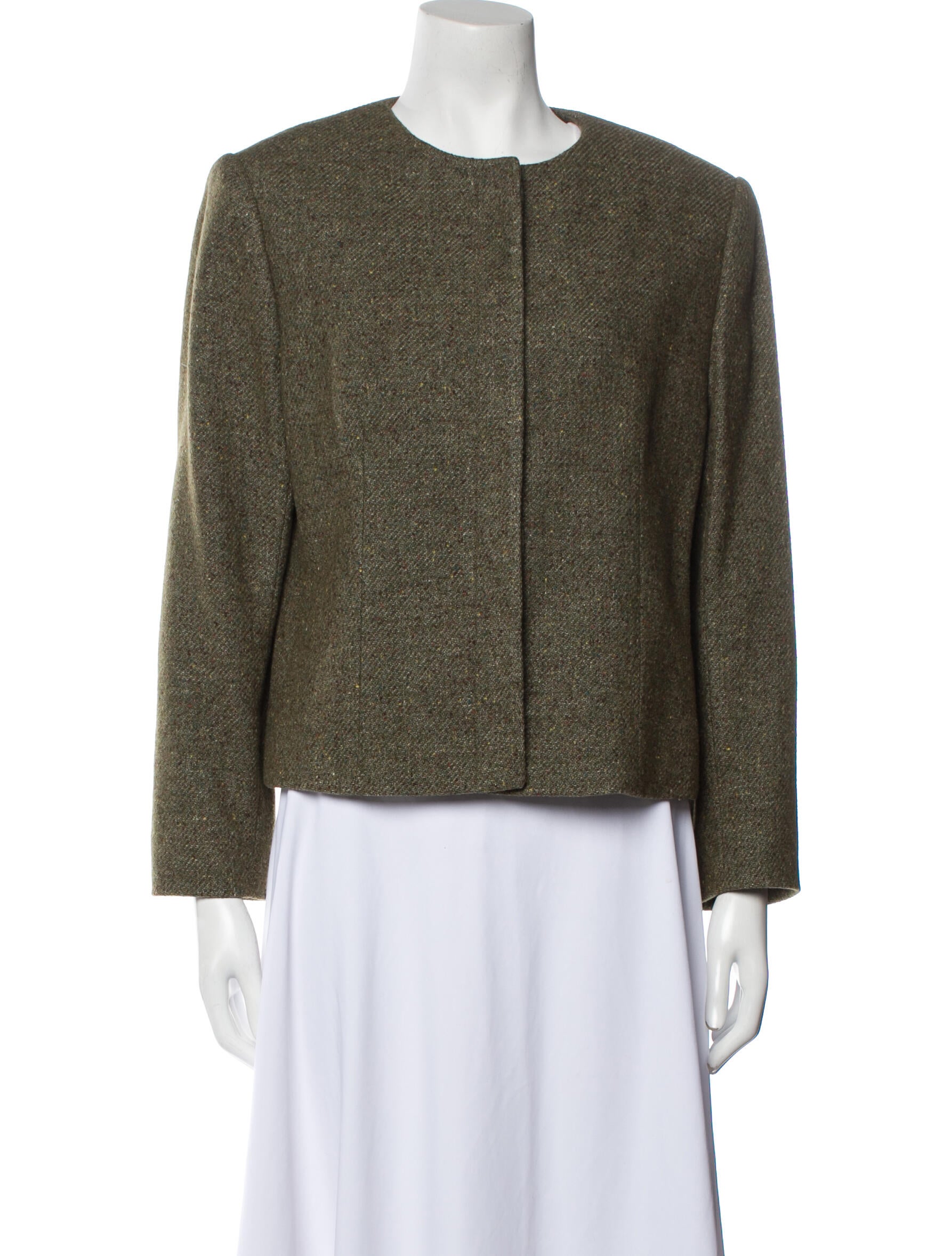 Valentino Tweed Pattern Evening Jacket - Green Jackets, Clothing ...