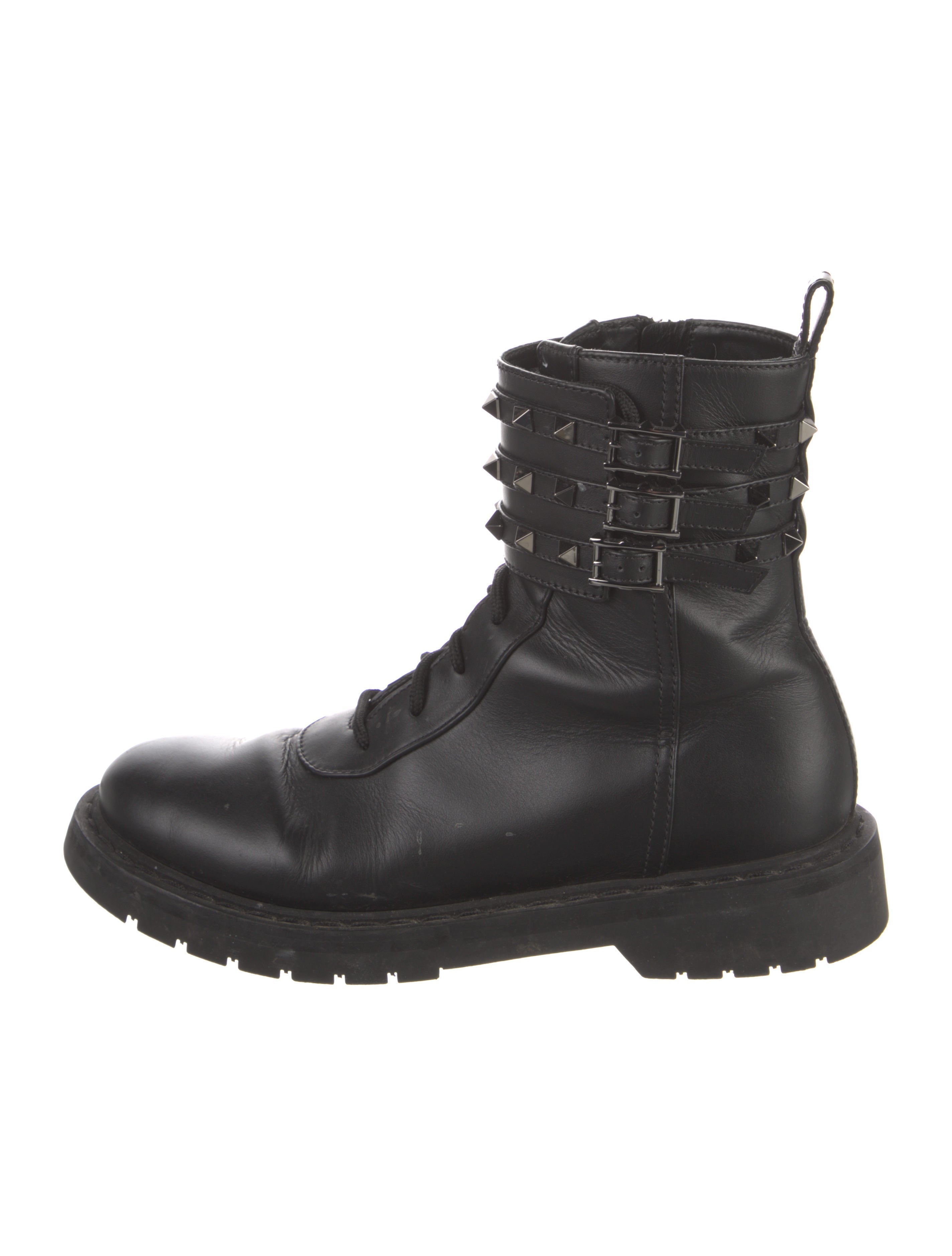 Marsèll Calf Leather Combat Boots - Black Boots, Shoes - MRC30154 | The ...