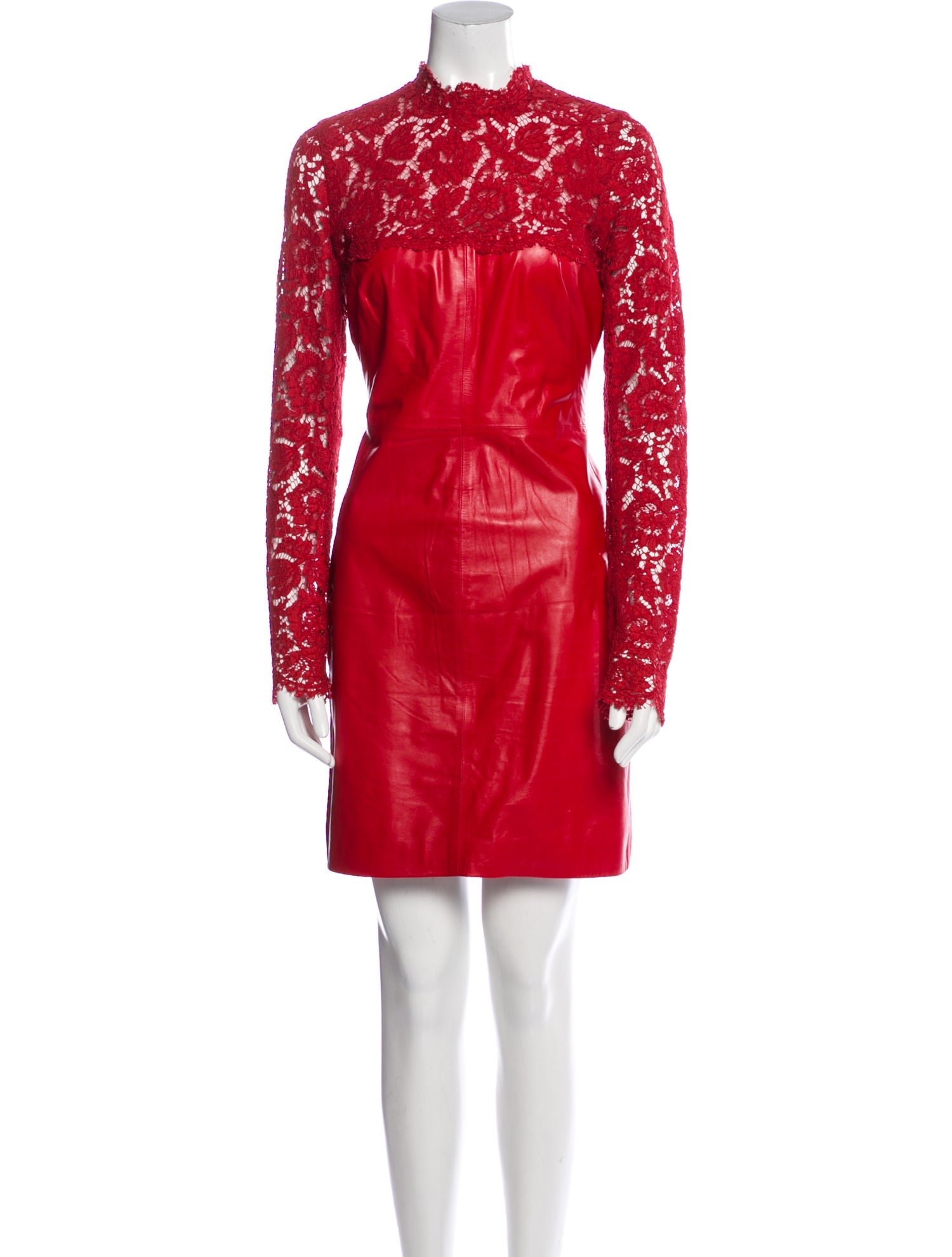 Valentino Lambskin Mini Dress - Red Dresses, Clothing - VAL382253 | The ...