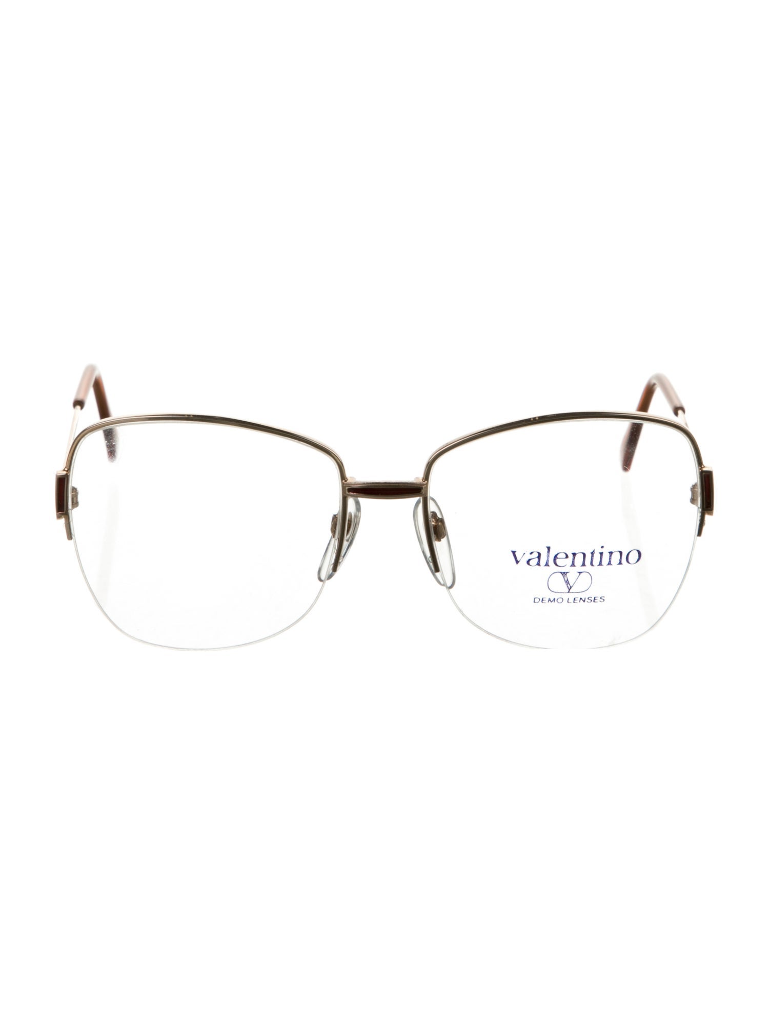 Valentino Square Eyeglasses - Gold Eyeglasses, Accessories - VAL383347 ...