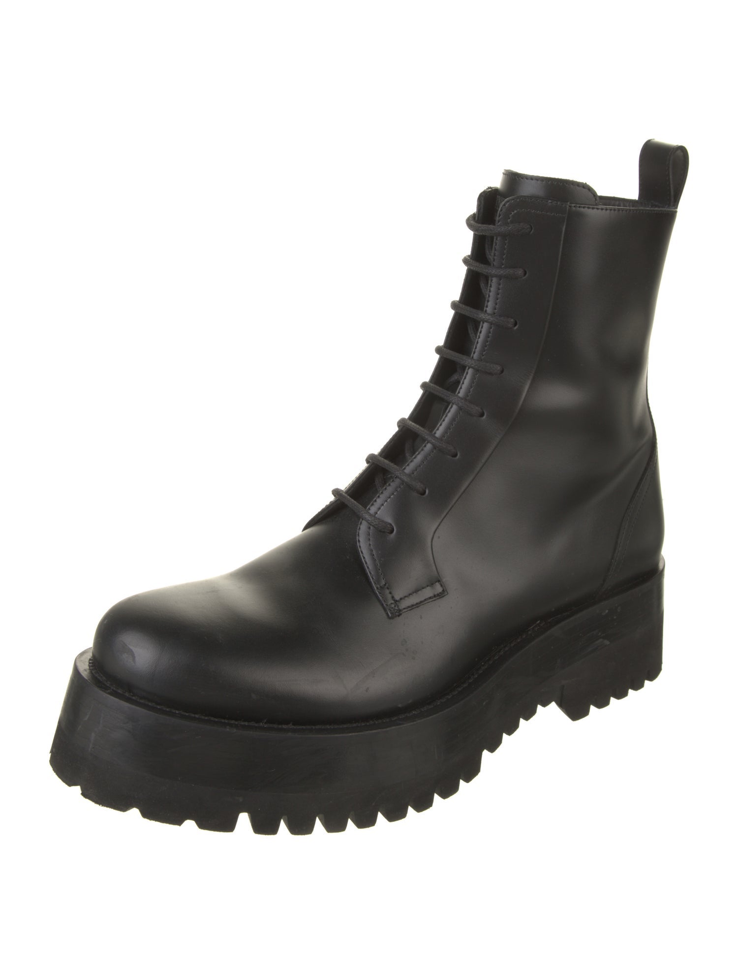 Valentino Leather Combat Boots - Black Boots, Shoes - VAL383499 | The ...