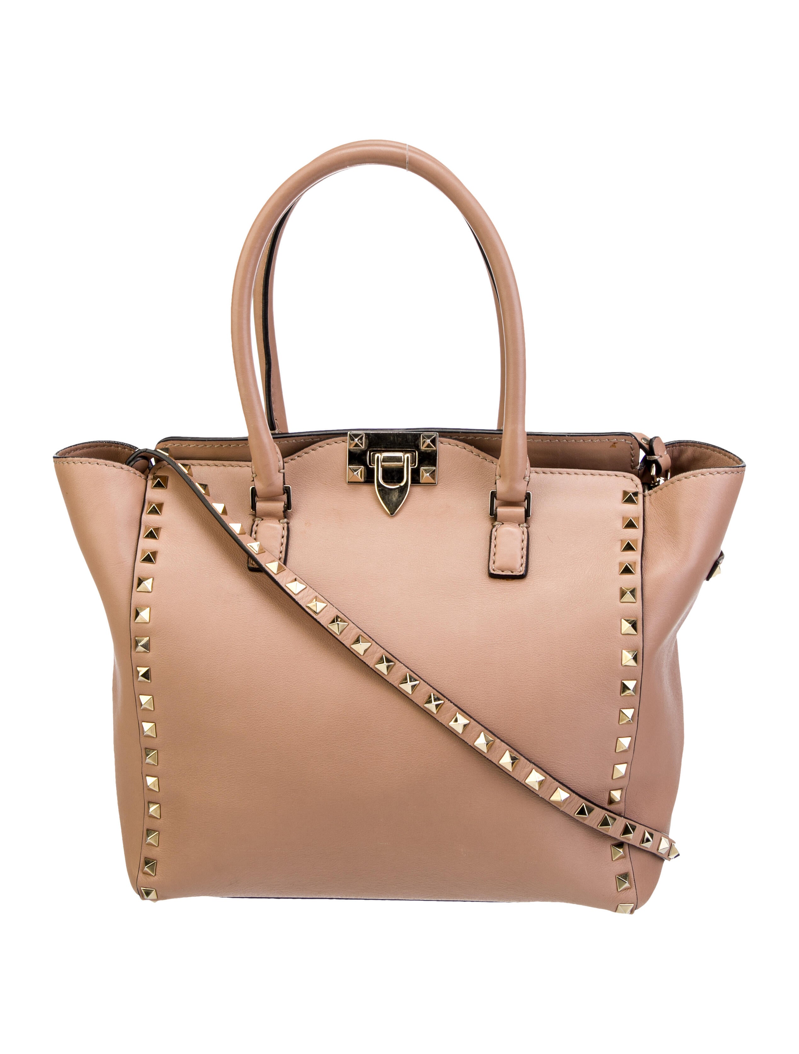 Valentino Leather Rockstud Tote Bag - Neutrals Totes, Handbags ...