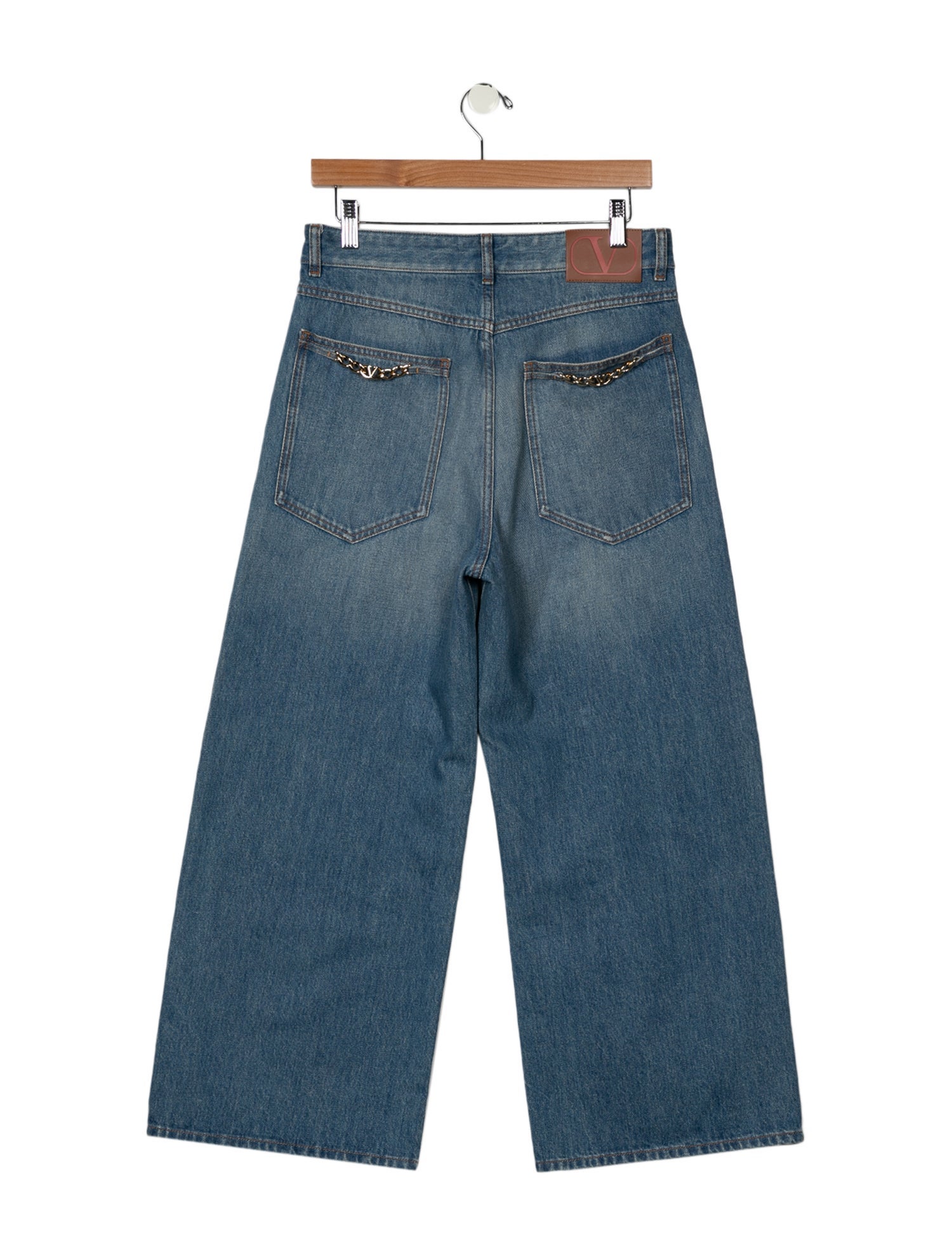 Valentino High-Rise Wide Leg Jeans - Blue, 12.75" Rise Jeans, Clothing ...