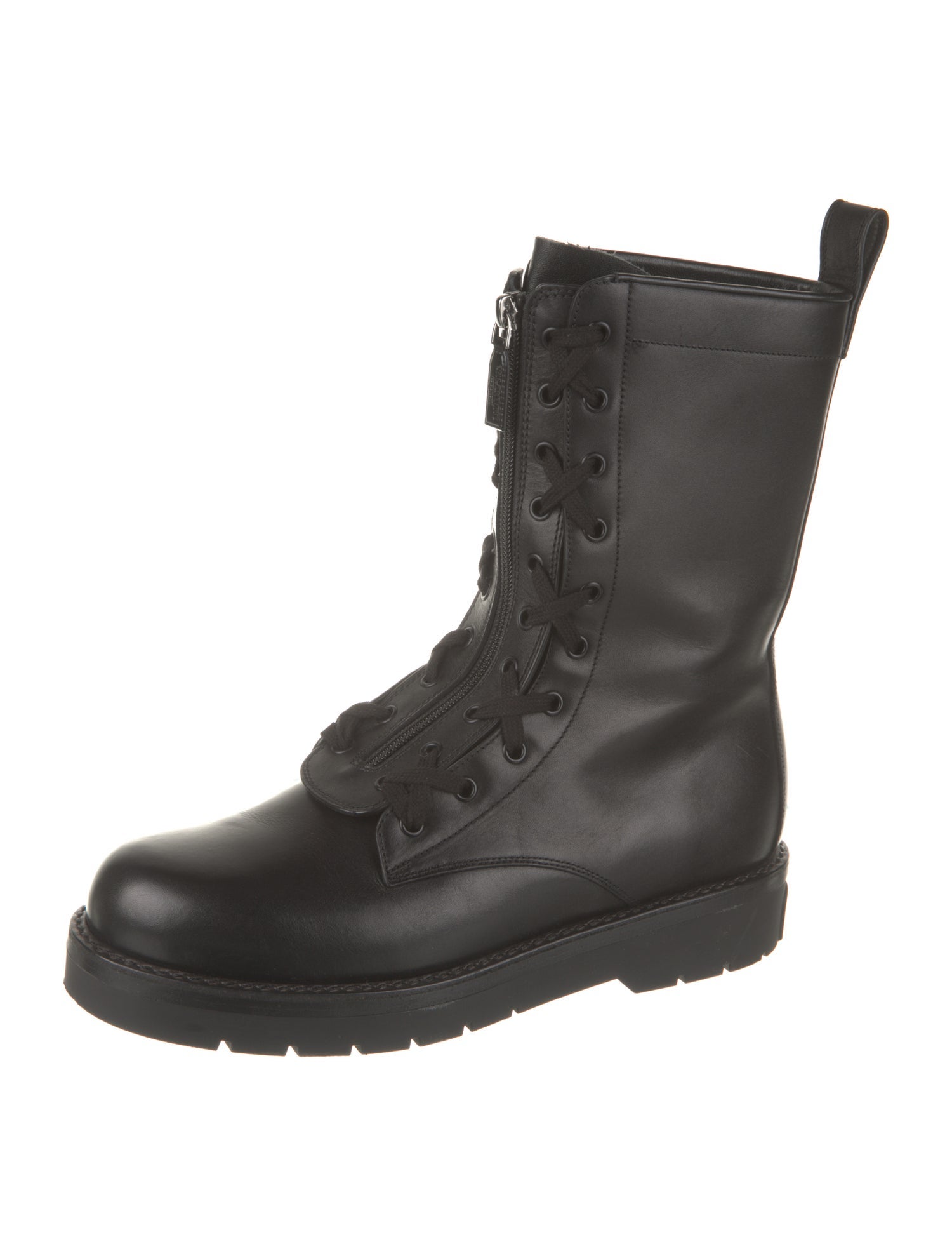Bottega Veneta Leather Combat Boots - Black Boots, Shoes - BOT183694 ...