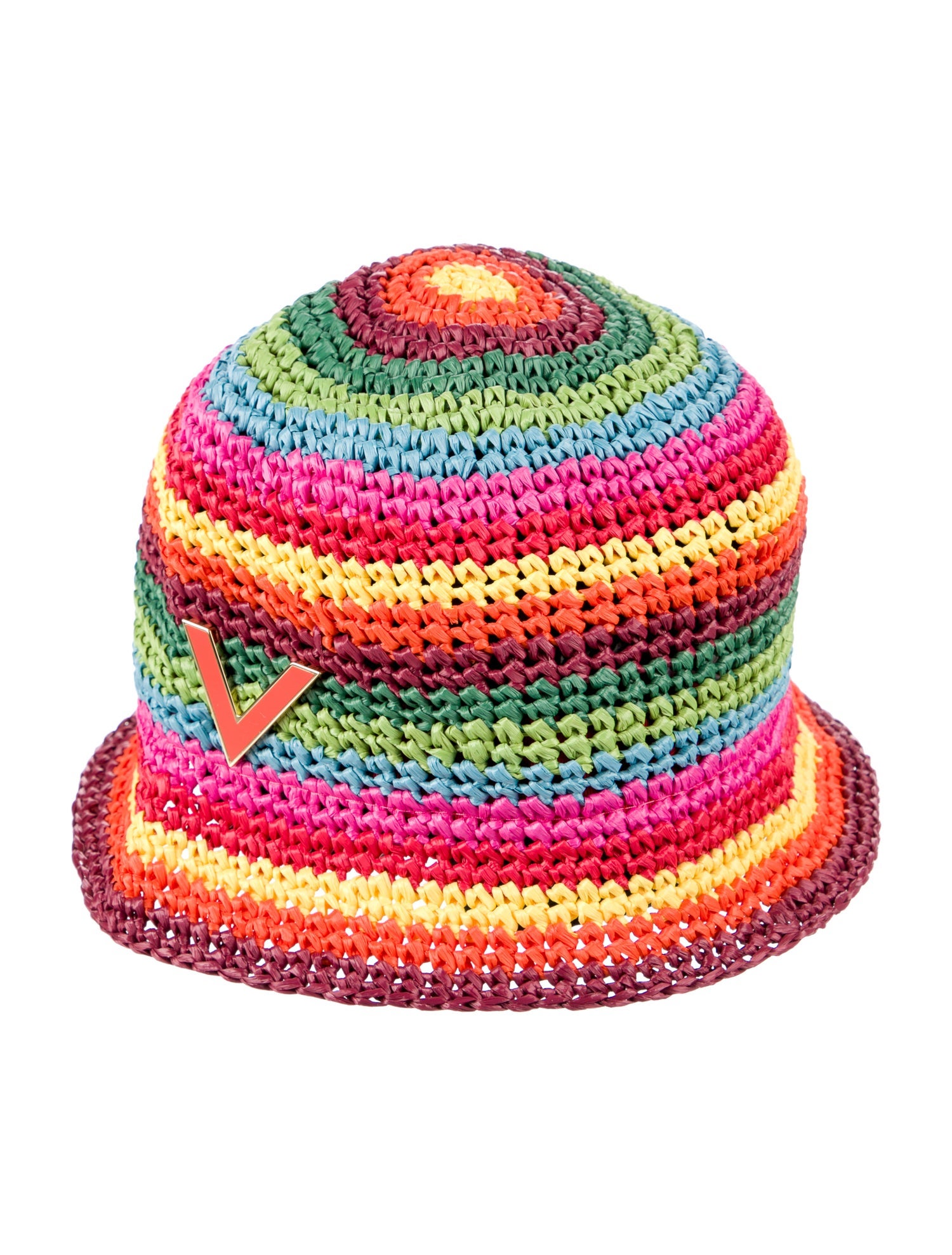 Valentino Rainbow Straw Hat w/ Tags - Red Hats, Accessories - VAL389975 ...