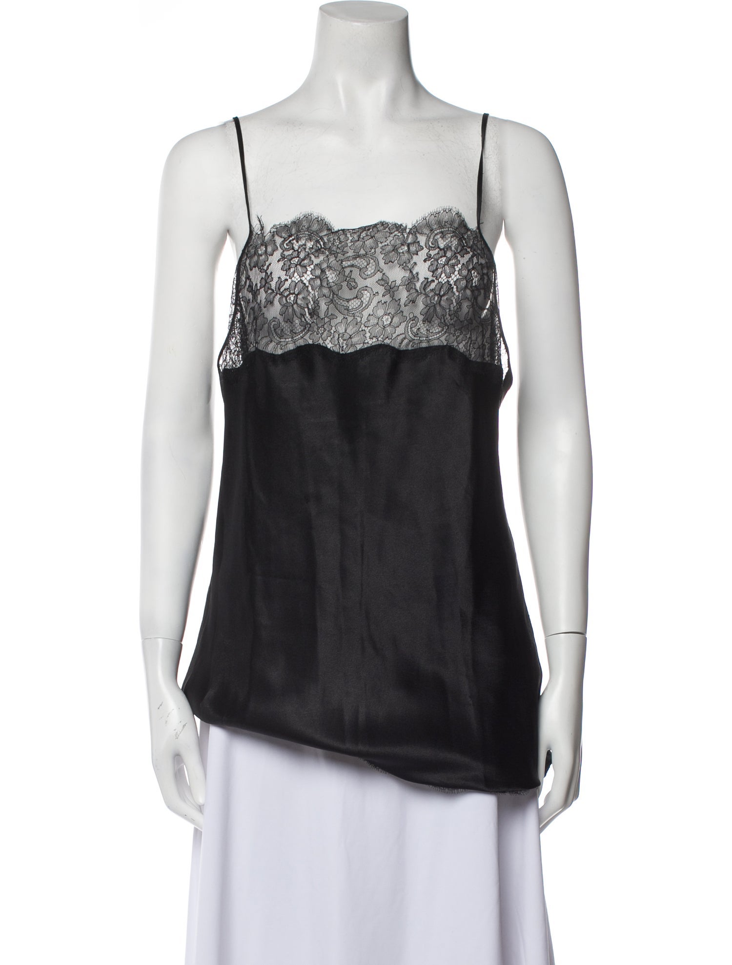 Carine Gilson Silk Lace Trim Embellishment Pajamas w/ Tags - Black ...