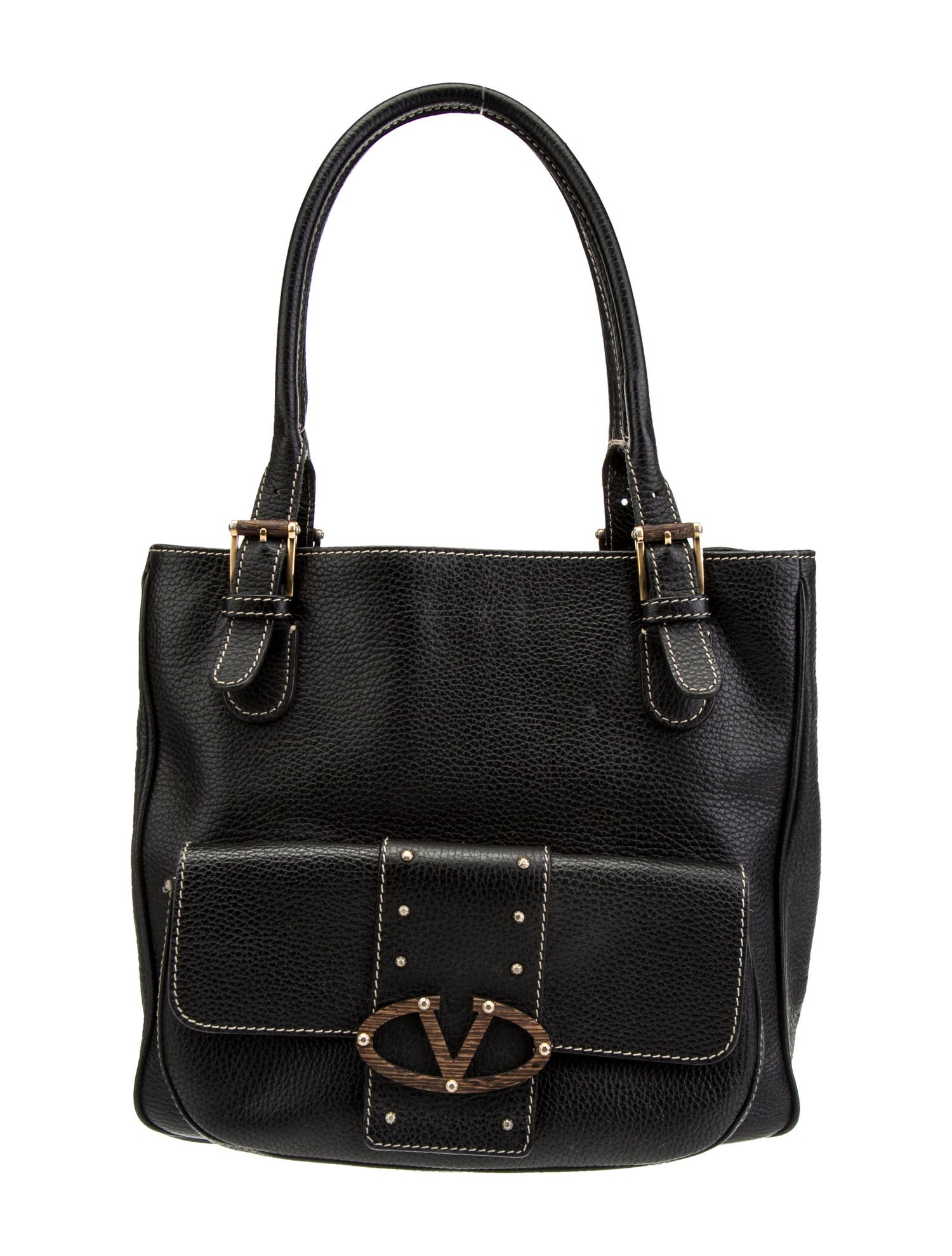 Valentino Leather Shoulder Bag - Black Shoulder Bags, Handbags ...