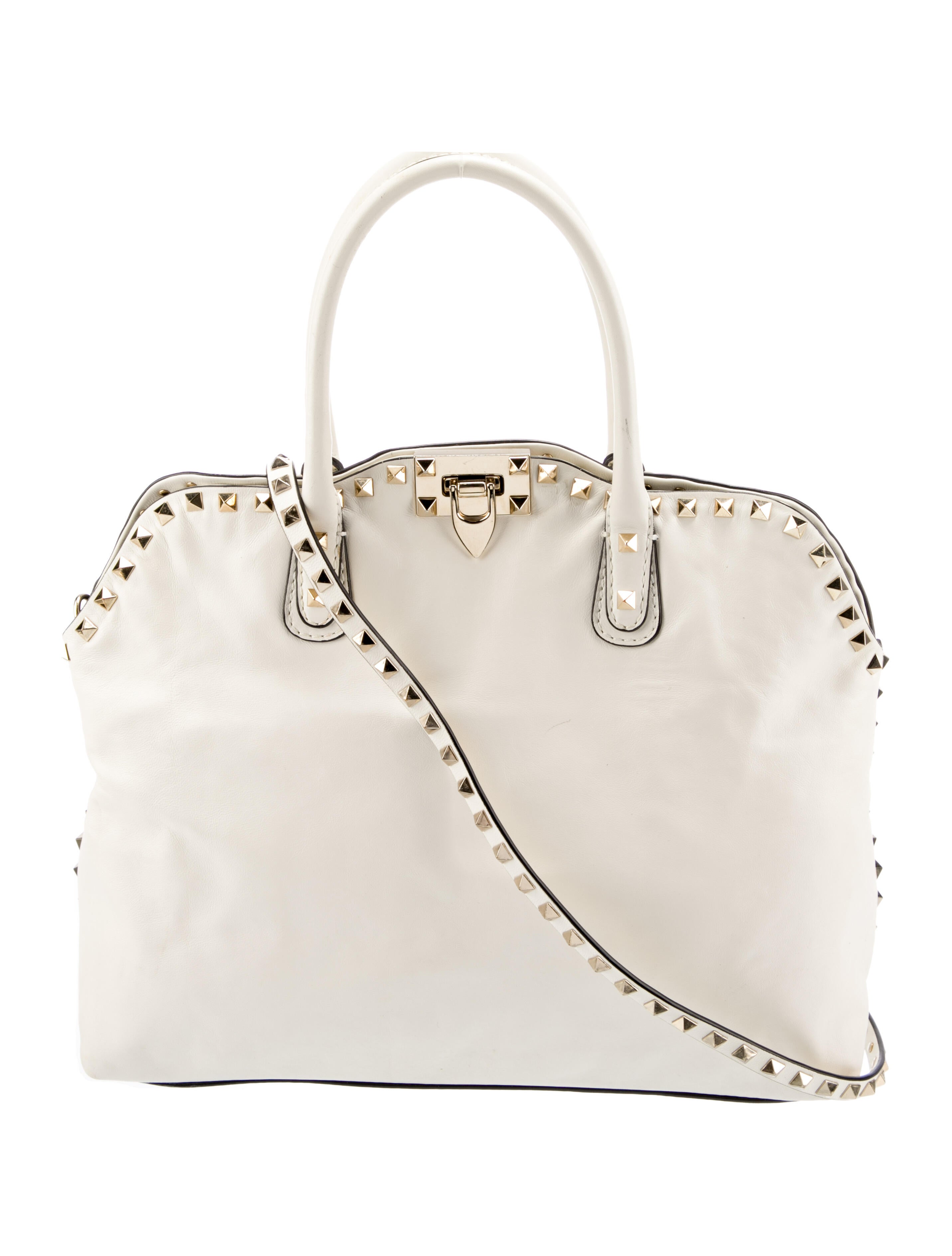 Valentino Leather Rockstud Tote Bag - White Totes, Handbags - VAL394246 ...