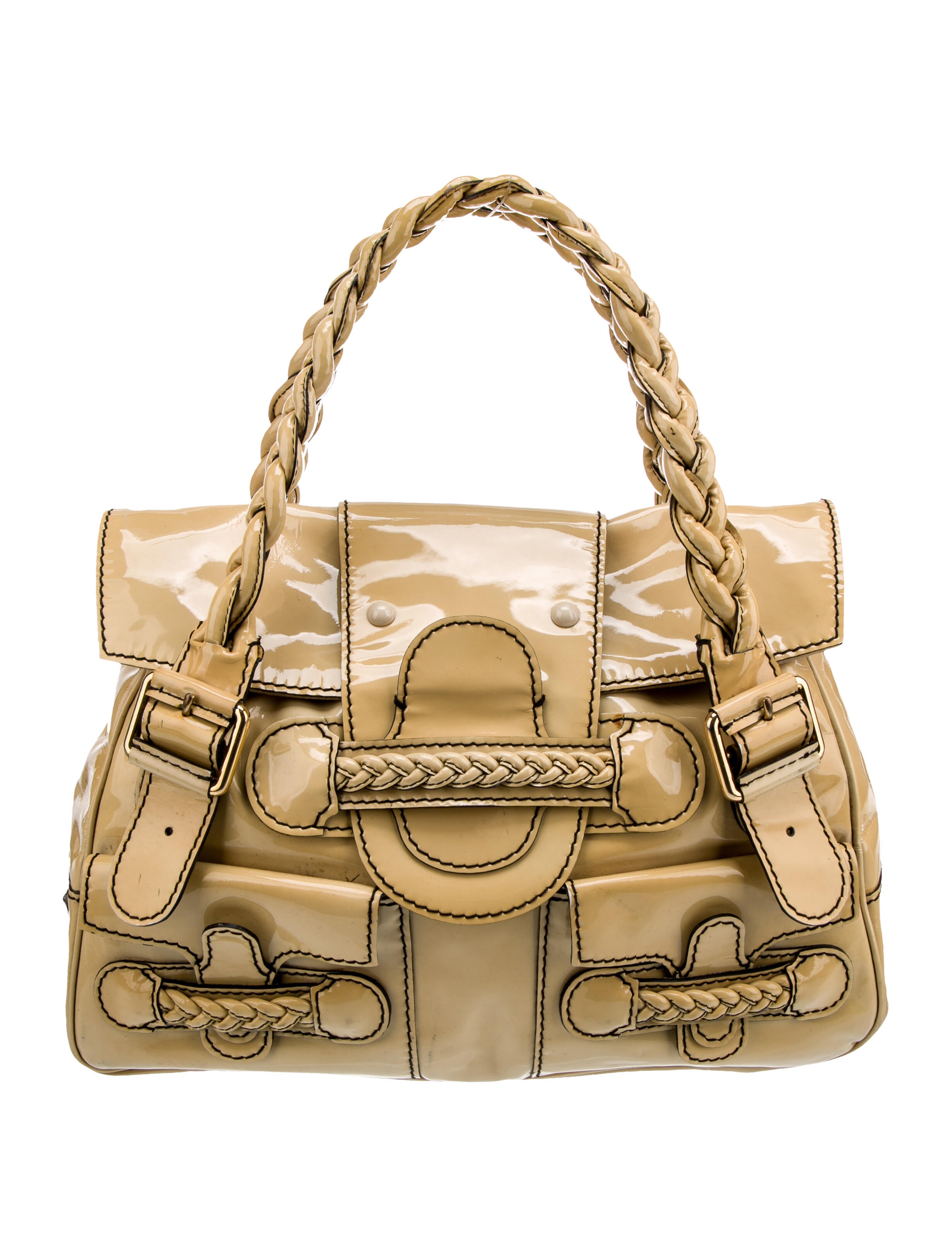 Valentino Patent Leather Handle Bag - Yellow Handle Bags, Handbags ...