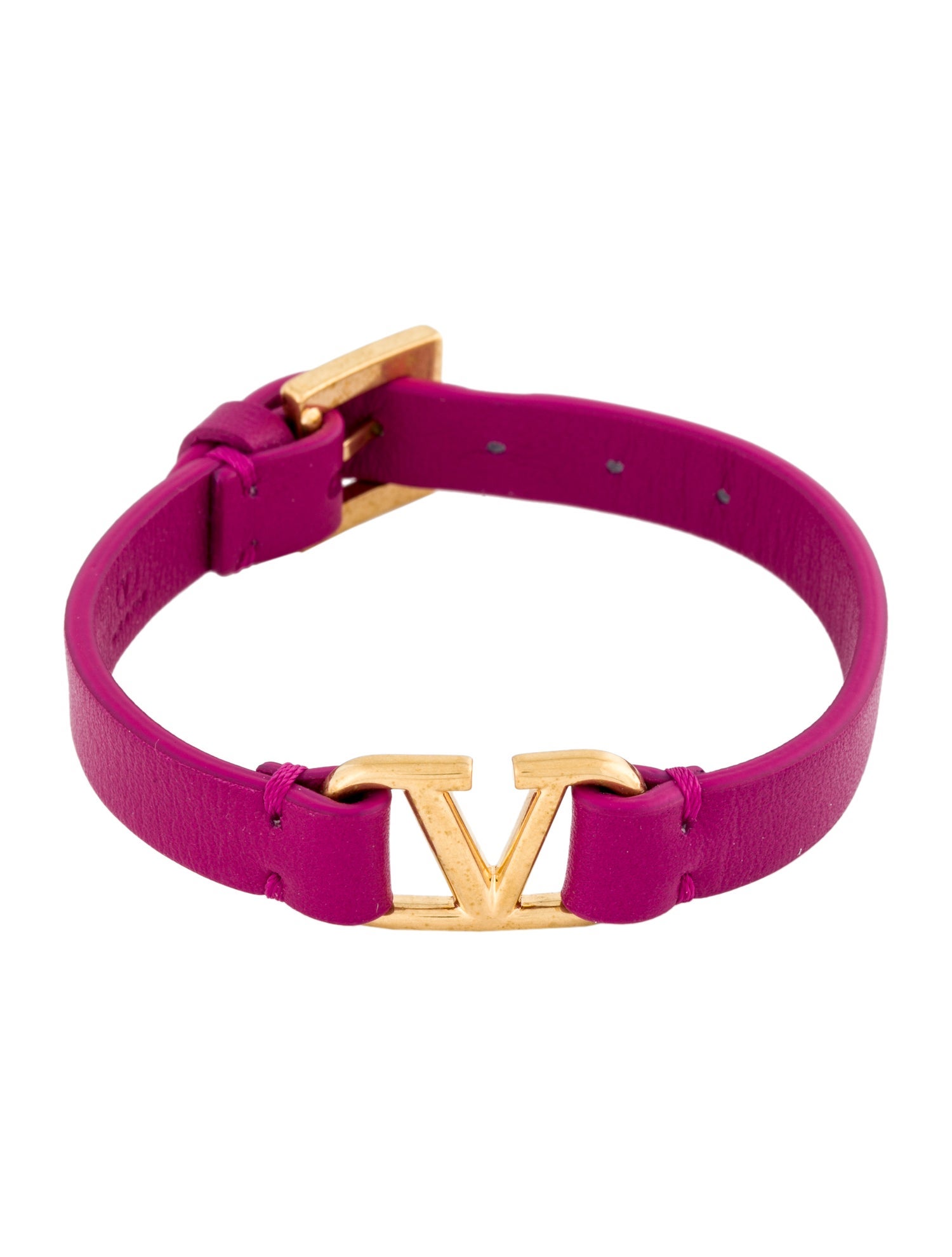 Valentino VLogo Signature Wrap Bracelet - Pink, Gold-Tone Metal Wrap ...