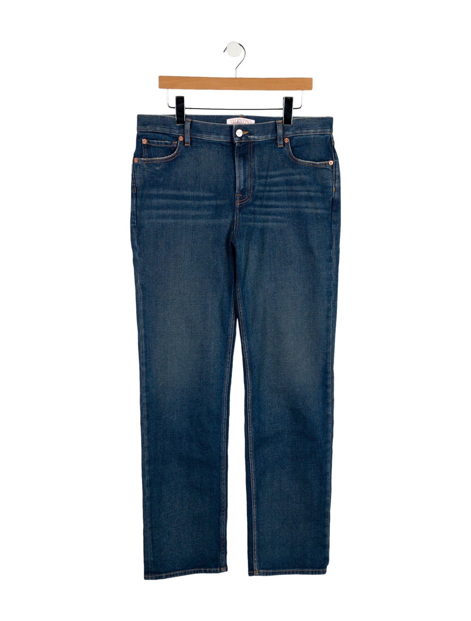 Valentino Straight-Leg Jeans - Blue, 11" Rise Jeans, Clothing ...