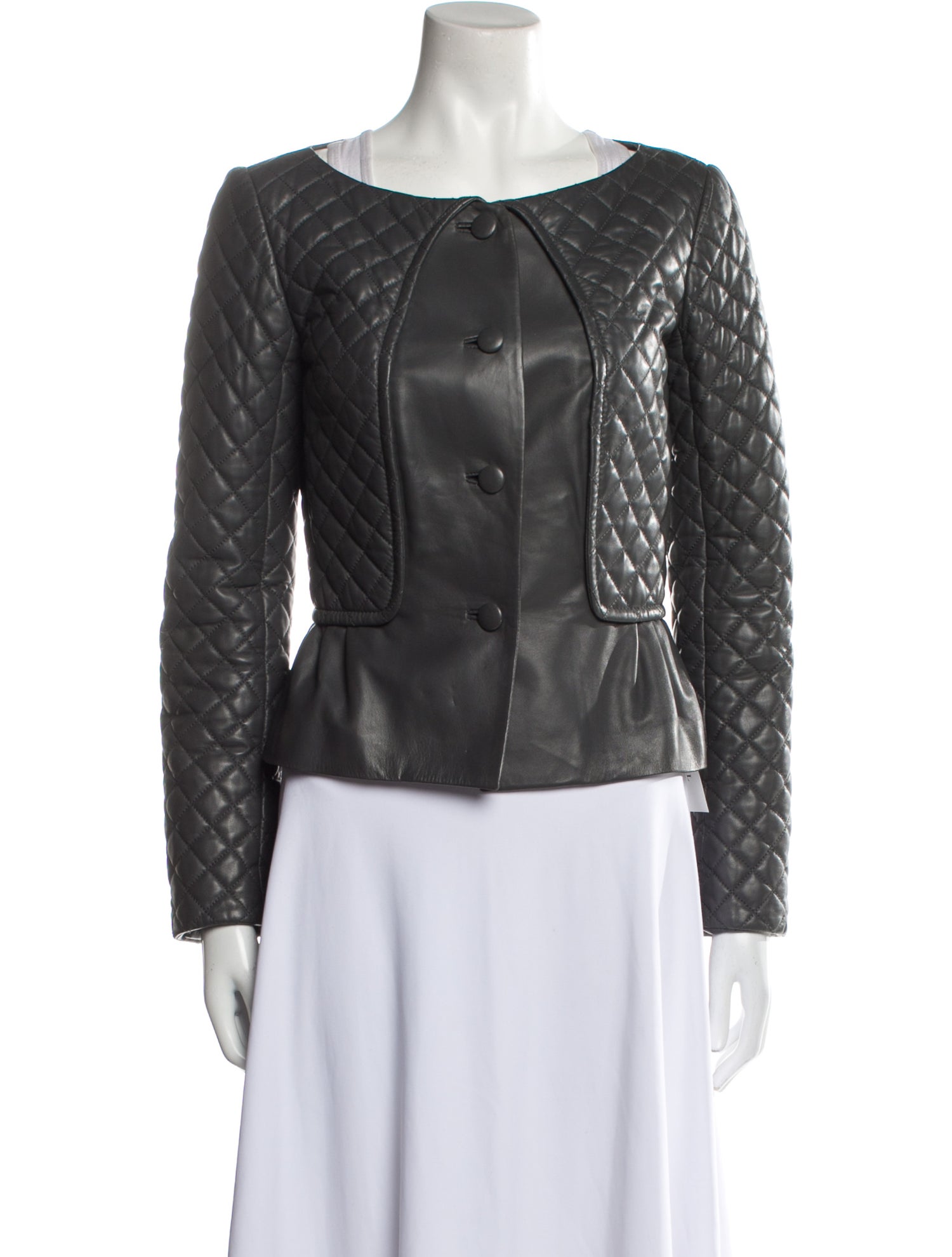 Valentino Lamb Leather Biker Jacket - Grey Jackets, Clothing ...