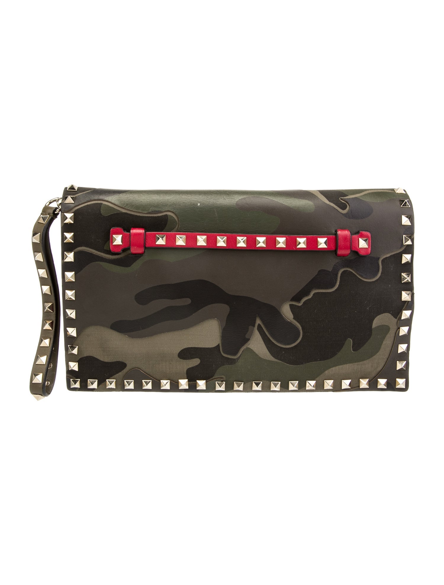 Valentino Studded Leather Clutch - Black Clutches, Handbags - VAL397663 ...
