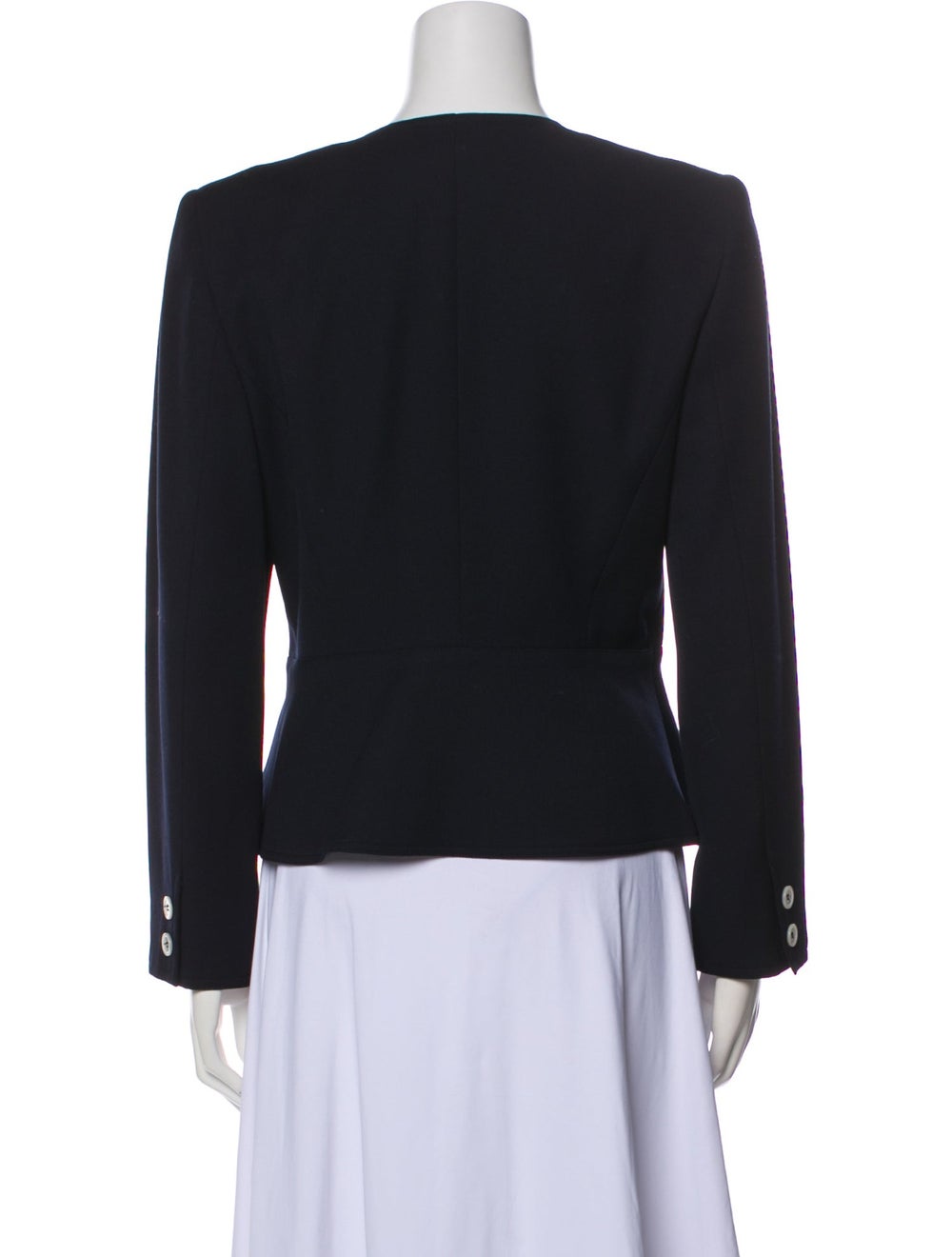 Valentino Miss V Jacket Blue Scalloped Accent & Colla… - Gem