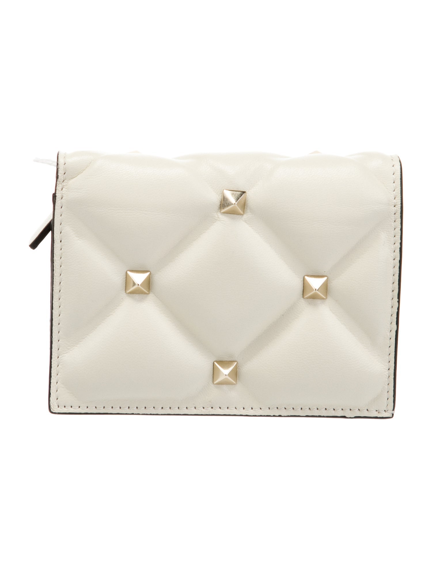 Valentino Rockstud Wallet Rockstud Accents Compact Wallet - White ...
