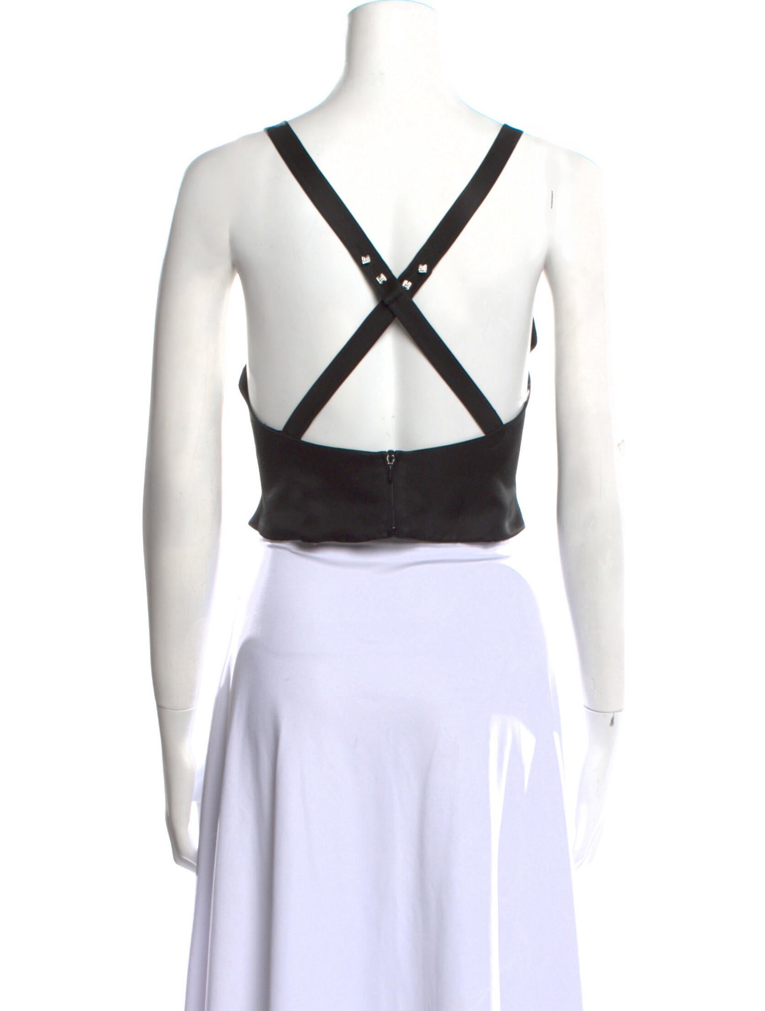 Valentino Silk V-Neck Crop Top - Black Tops, Clothing - VAL408025 | The ...